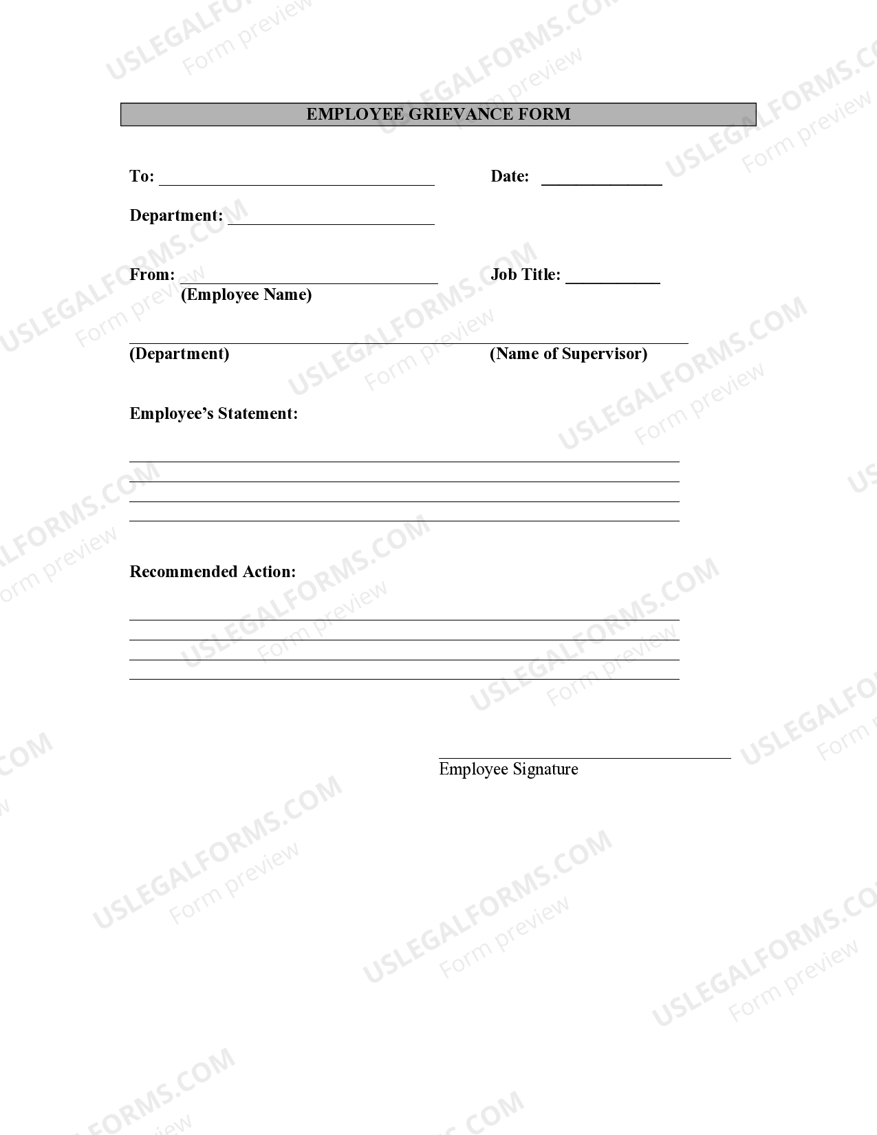 South Carolina Employee Grievance Form - Grievance | US Legal Forms