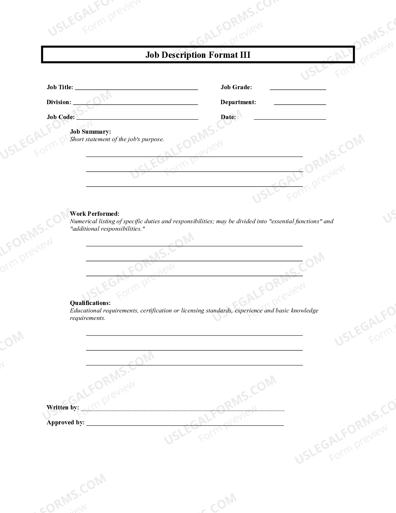 District of Columbia Job Description Format III - Job Responsibilities ...