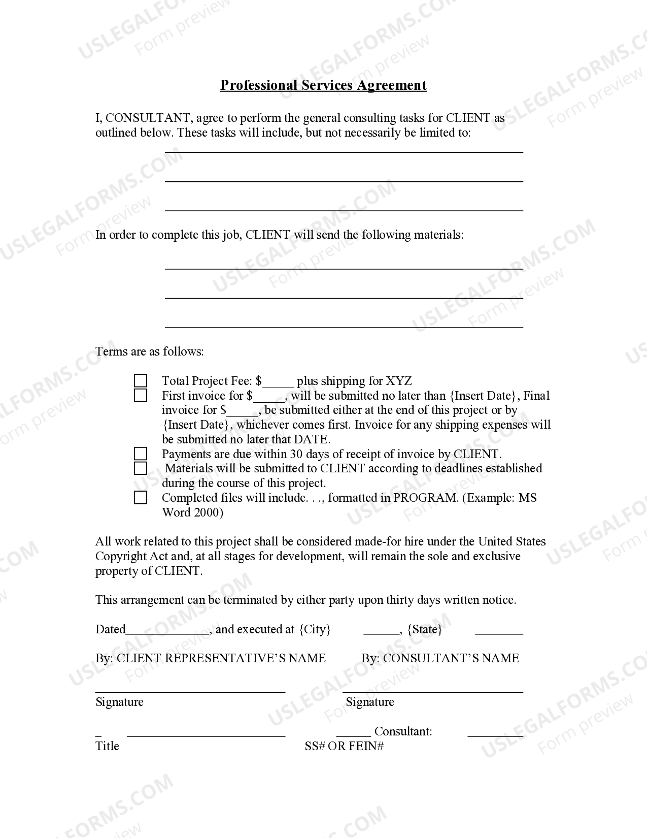 Professional Services Agreement - Work-for-Hire Addendum - Work For ...