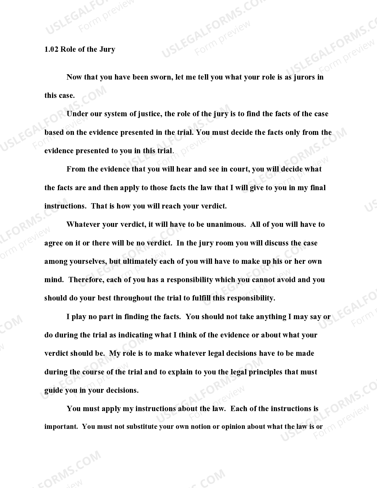 Role of the Jury | US Legal Forms