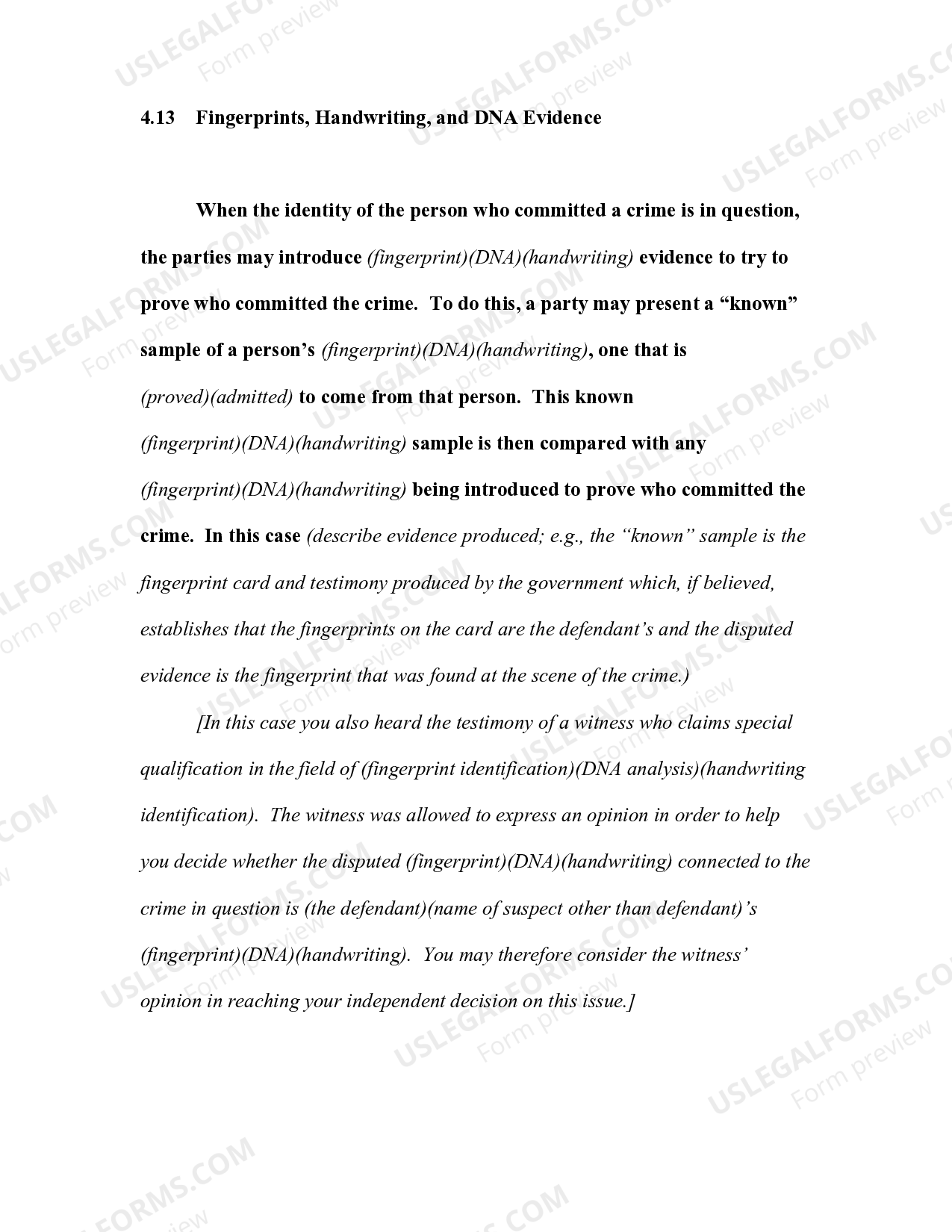 Fingerprints, Handwriting, and DNA Evidence | US Legal Forms
