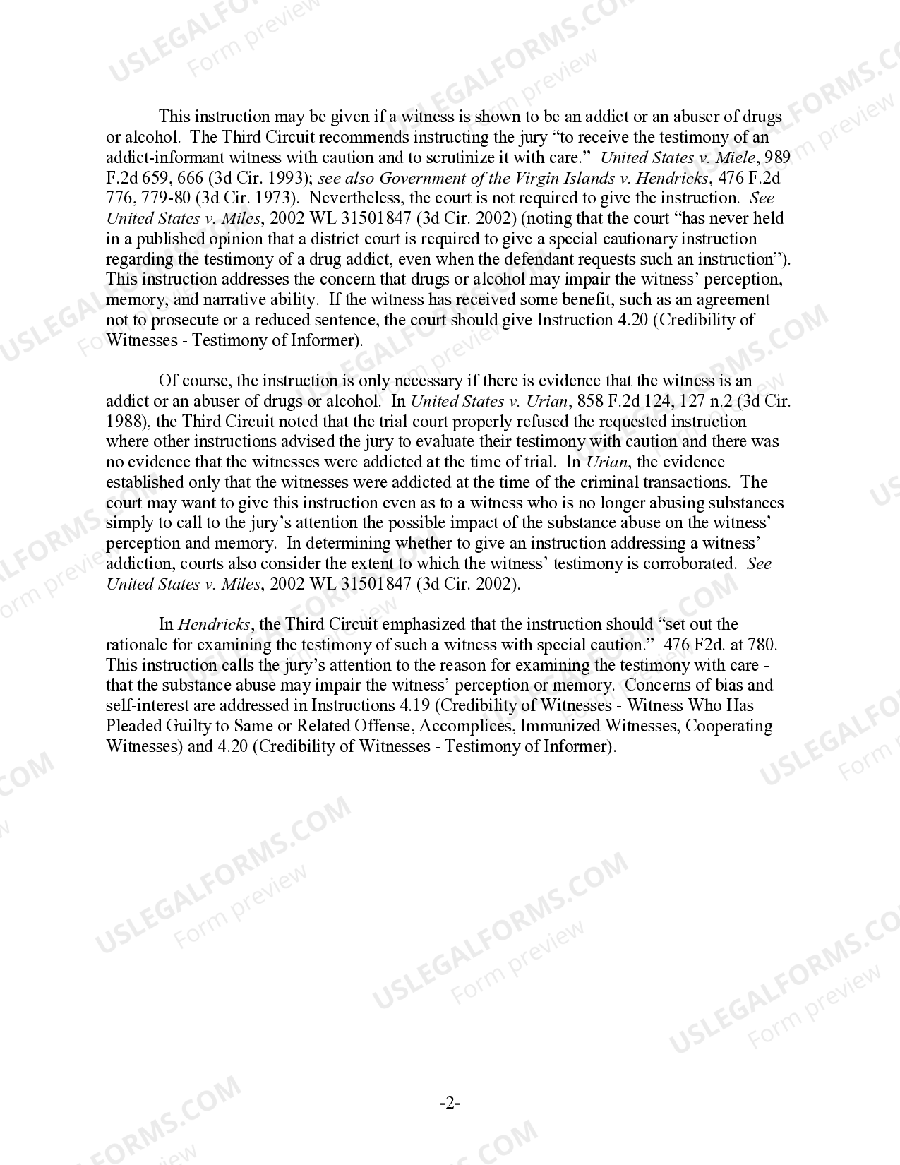 Credibility of Witnesses - Testimony of Addict or Substance Abuser | US ...