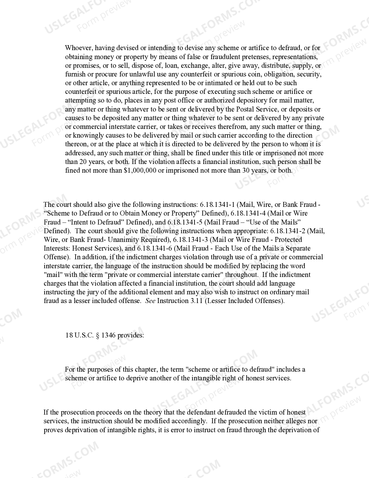 Mail Fraud - Elements of the Offense (18 U.S.C. Sec. 1341) | US Legal Forms