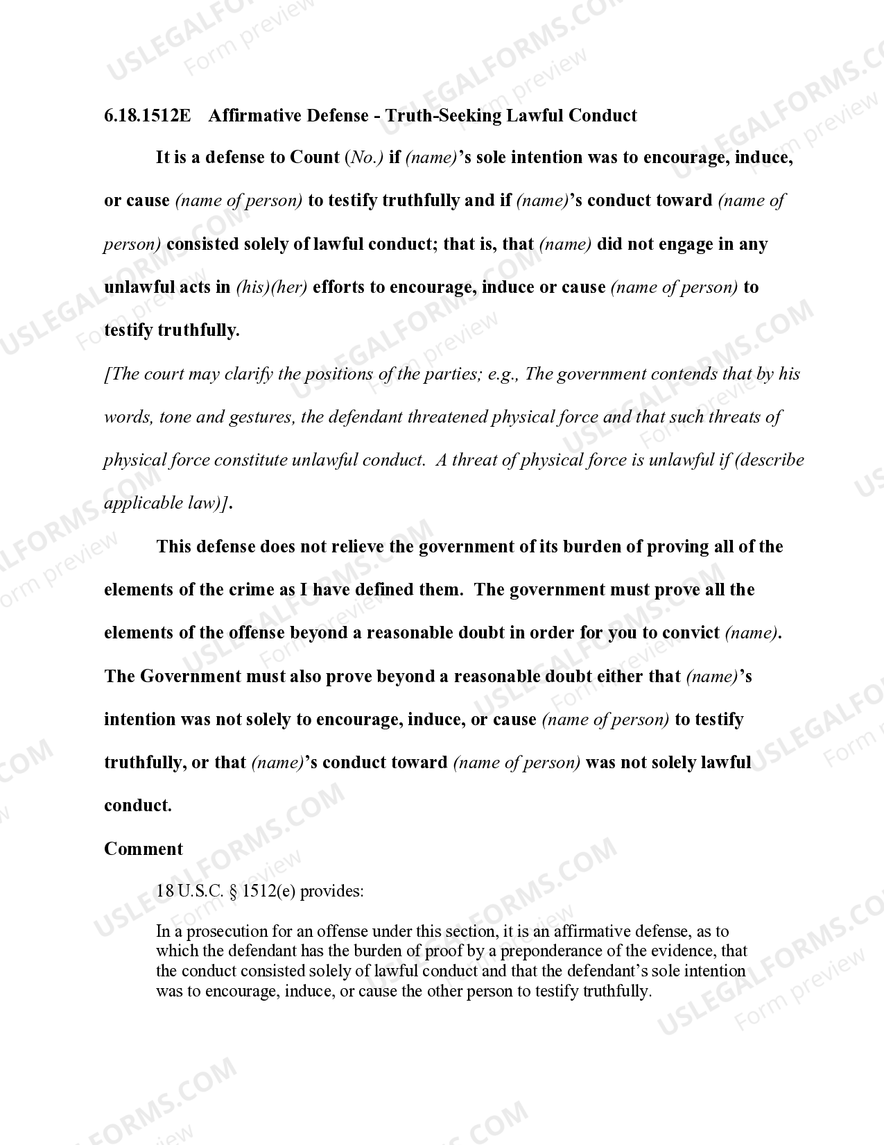 Affirmative Defense - Truth-Seeking Lawful Conduct | US Legal Forms
