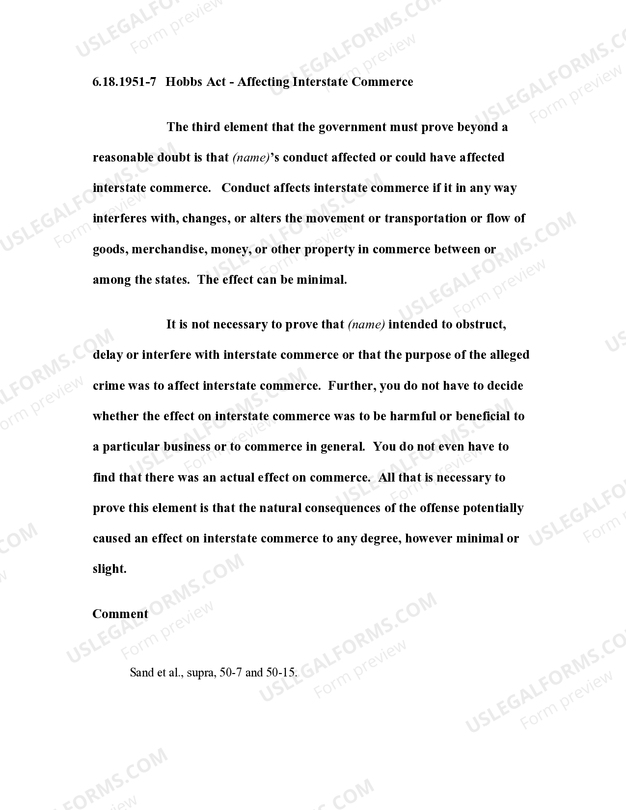 Hobbs Act - Affecting Interstate Commerce (revised 2017) | US Legal Forms