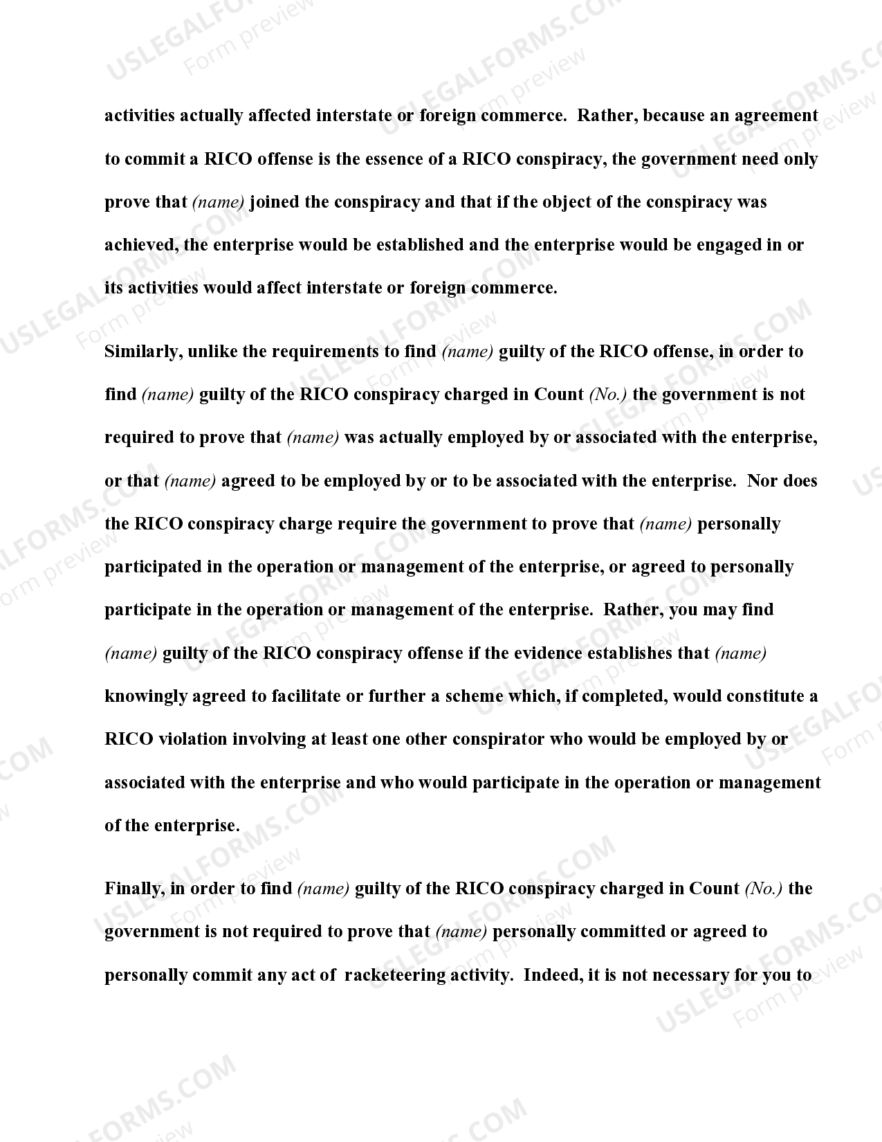 RICO - Conspiracy; Elements of the Offense (18 U.S.C. Sec.1962(d)) | US ...
