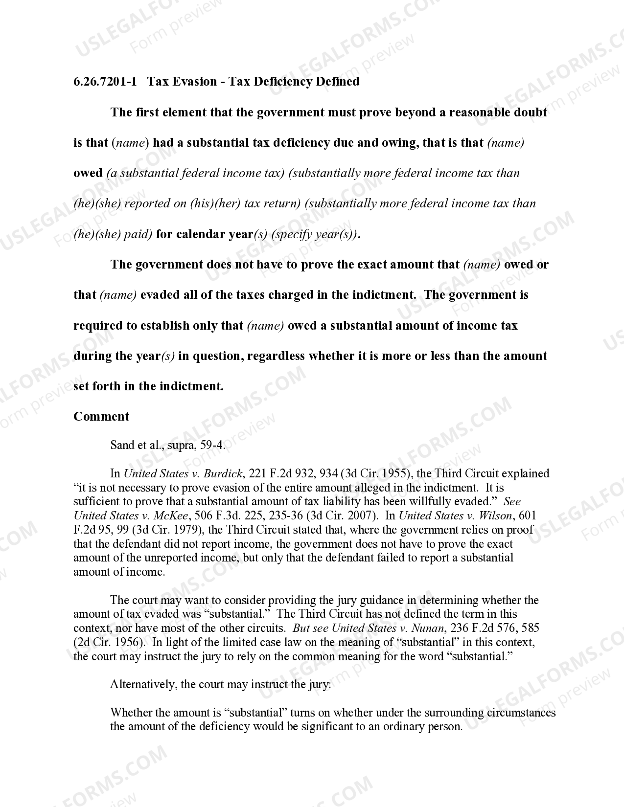 Tax Evasion - Tax Deficiency Defined | US Legal Forms