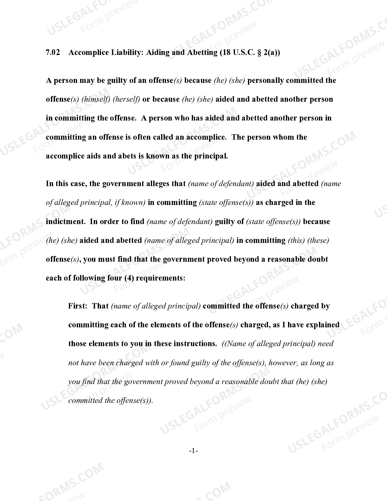 Accomplice Liability; Aiding and Abetting | US Legal Forms