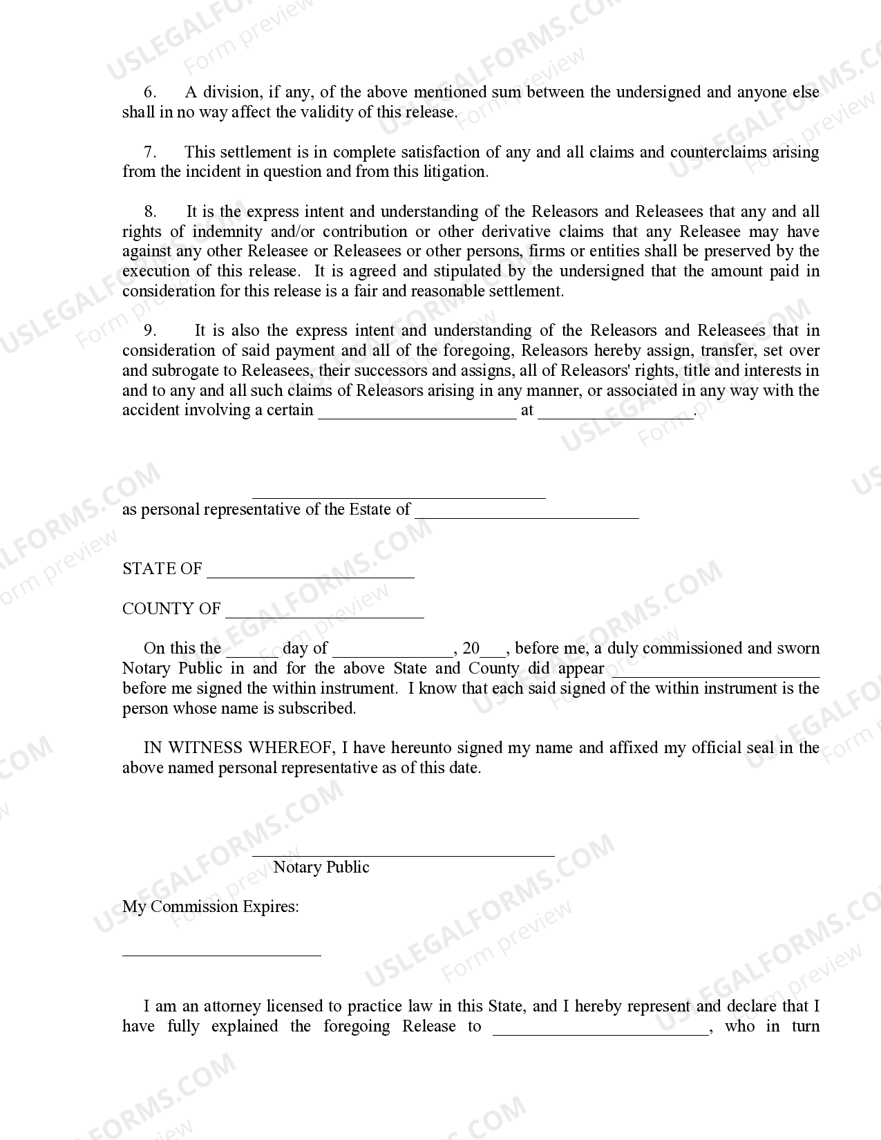 Release of All Death Claims | US Legal Forms