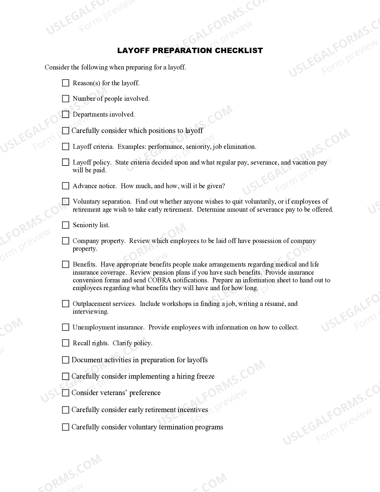 Massachusetts Layoff Preparation Checklist - Layoff How Out | US Legal ...