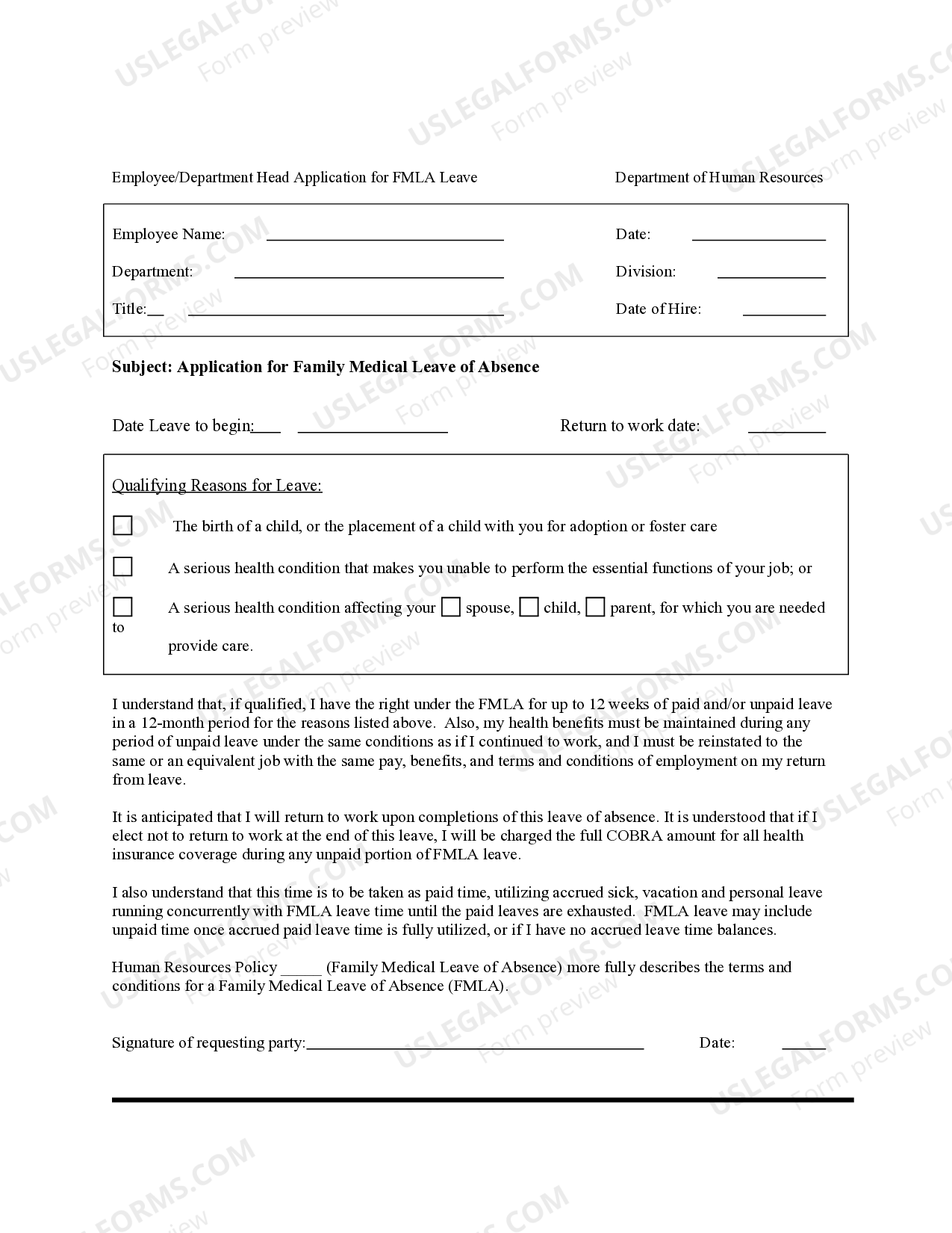 Minnesota Application for Family Medical Leave of Absence - Family ...