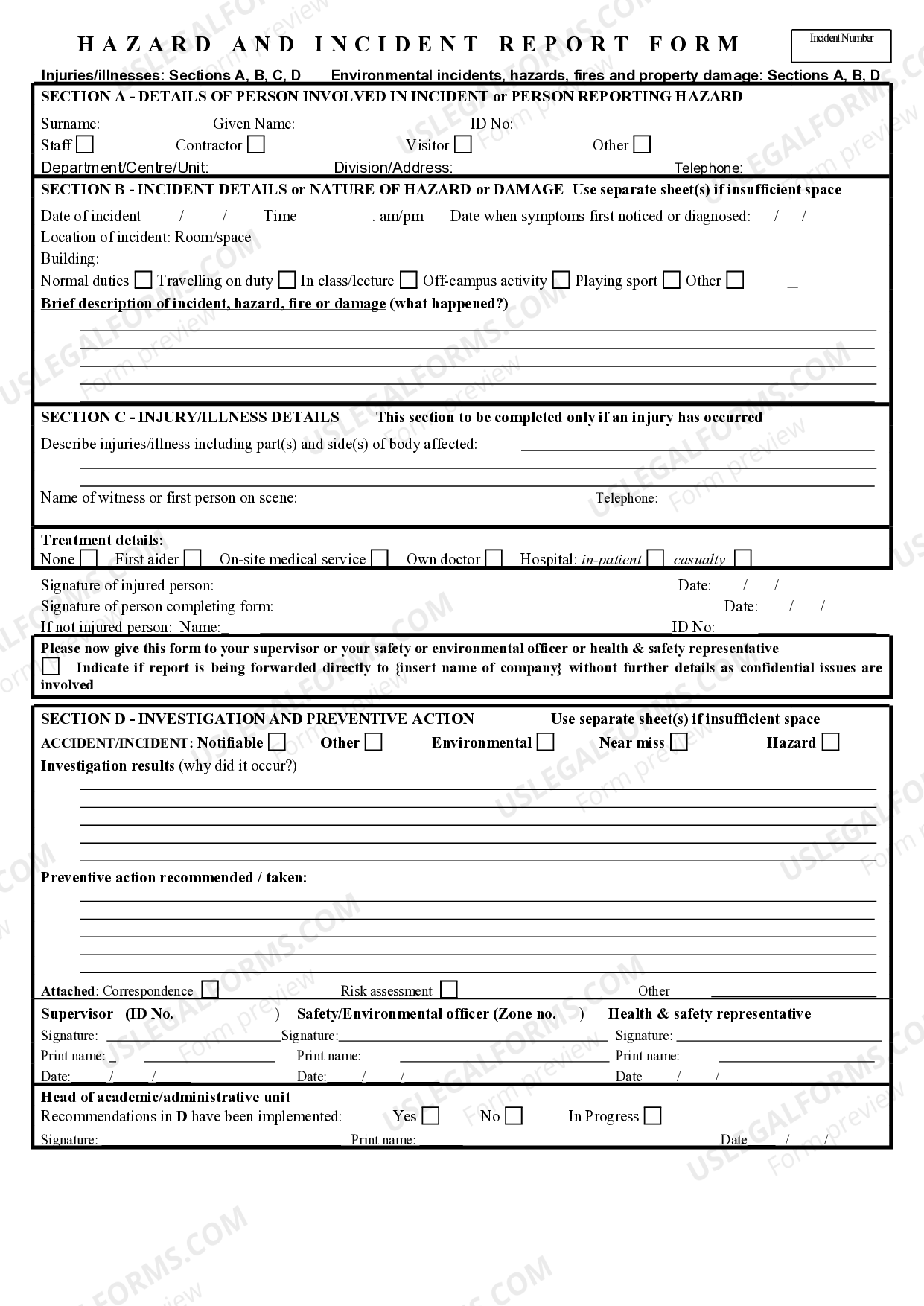 Mississippi Hazard and Incident Report Form - Incident Report Form ...