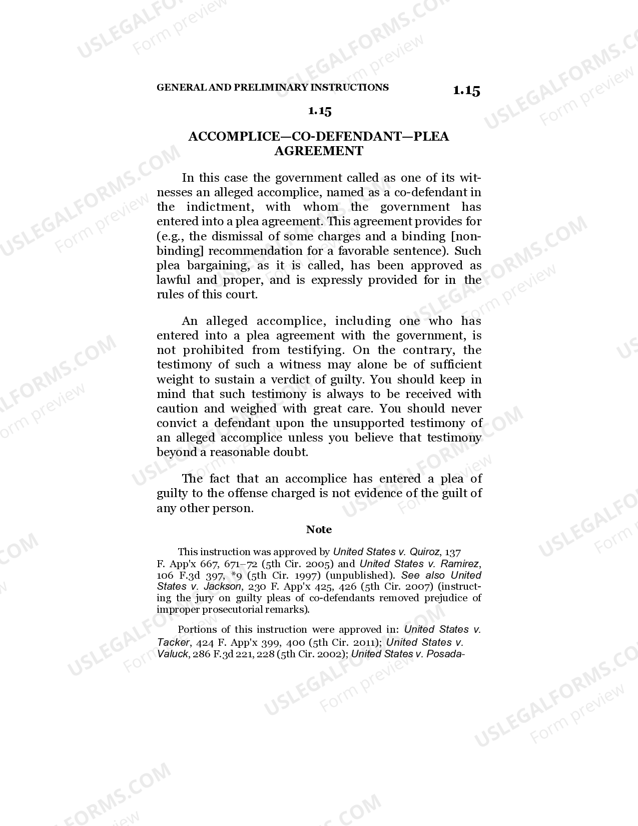 Accomplice - Co-Defendant - Plea Agreement | US Legal Forms