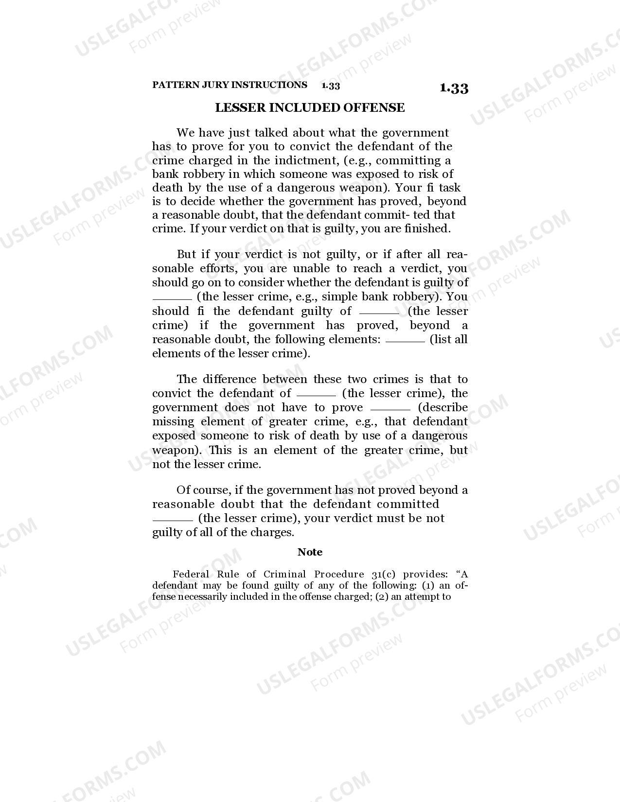 Lesser Included Offense | US Legal Forms