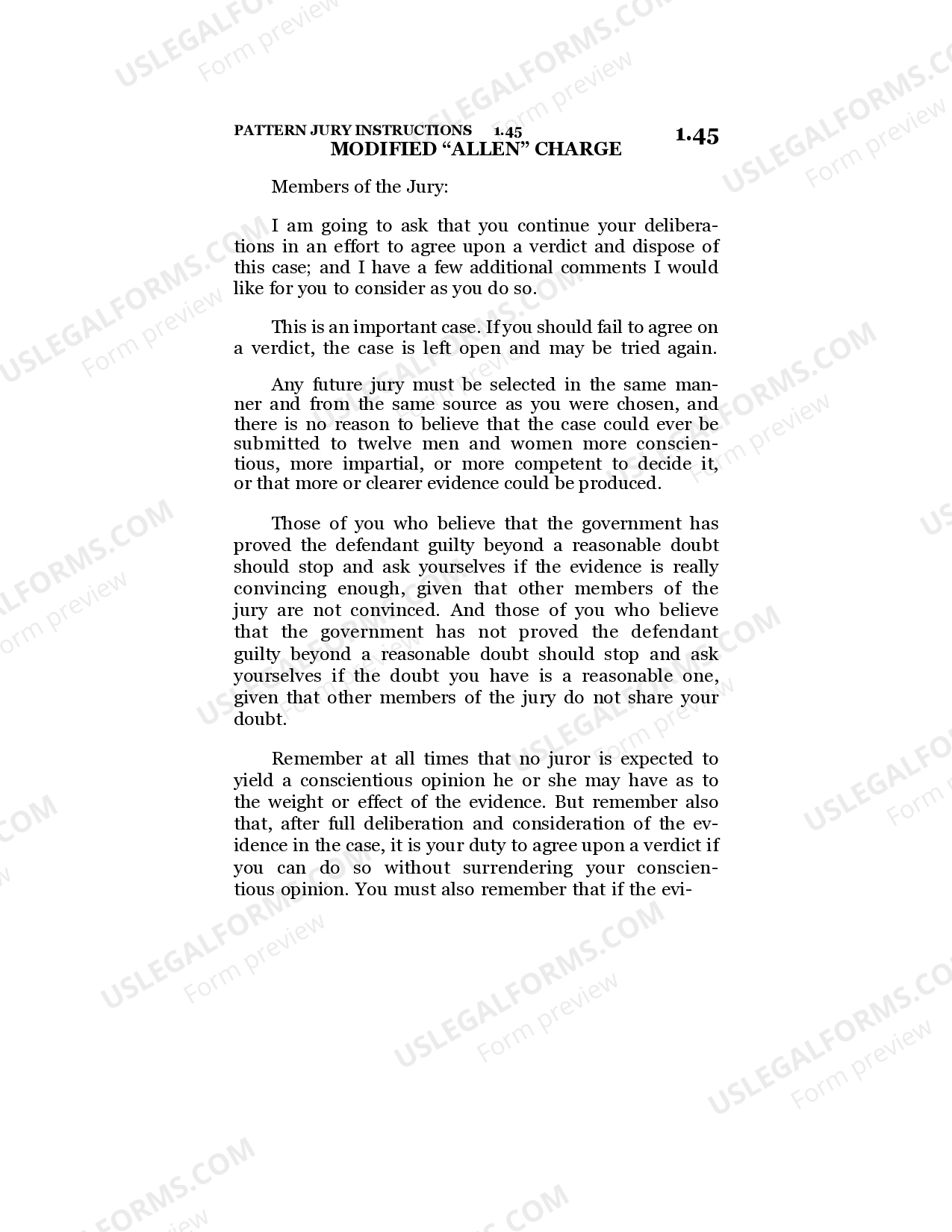 Modified "Allen" Charge | US Legal Forms