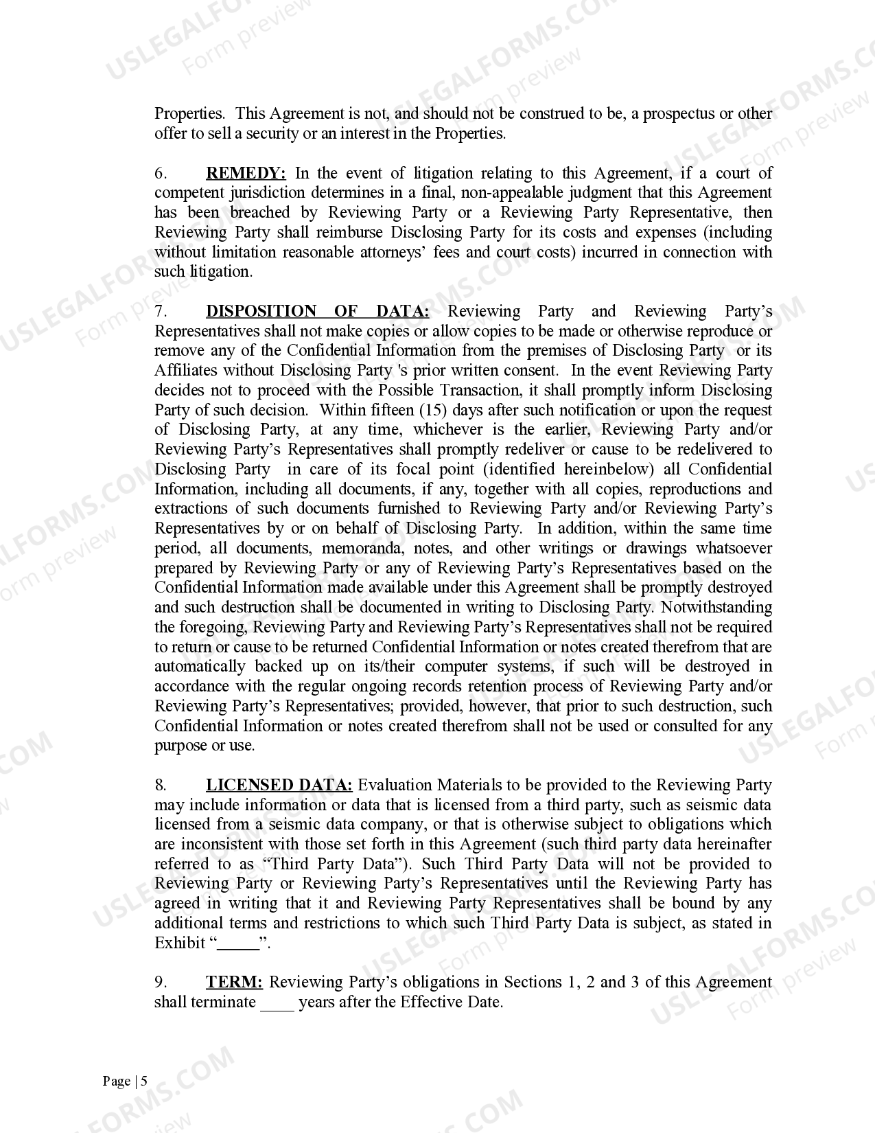 Confidentiality Agreement for Offshore Operations without Limited ...