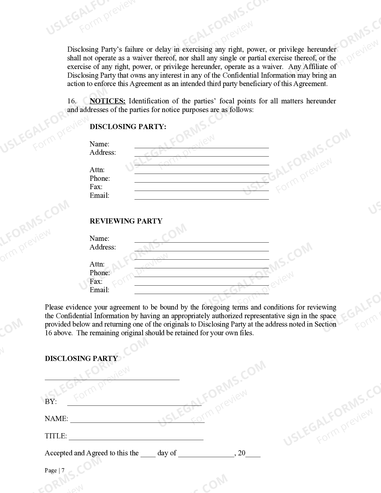 Confidentiality Agreement for Offshore Operations without Limited ...