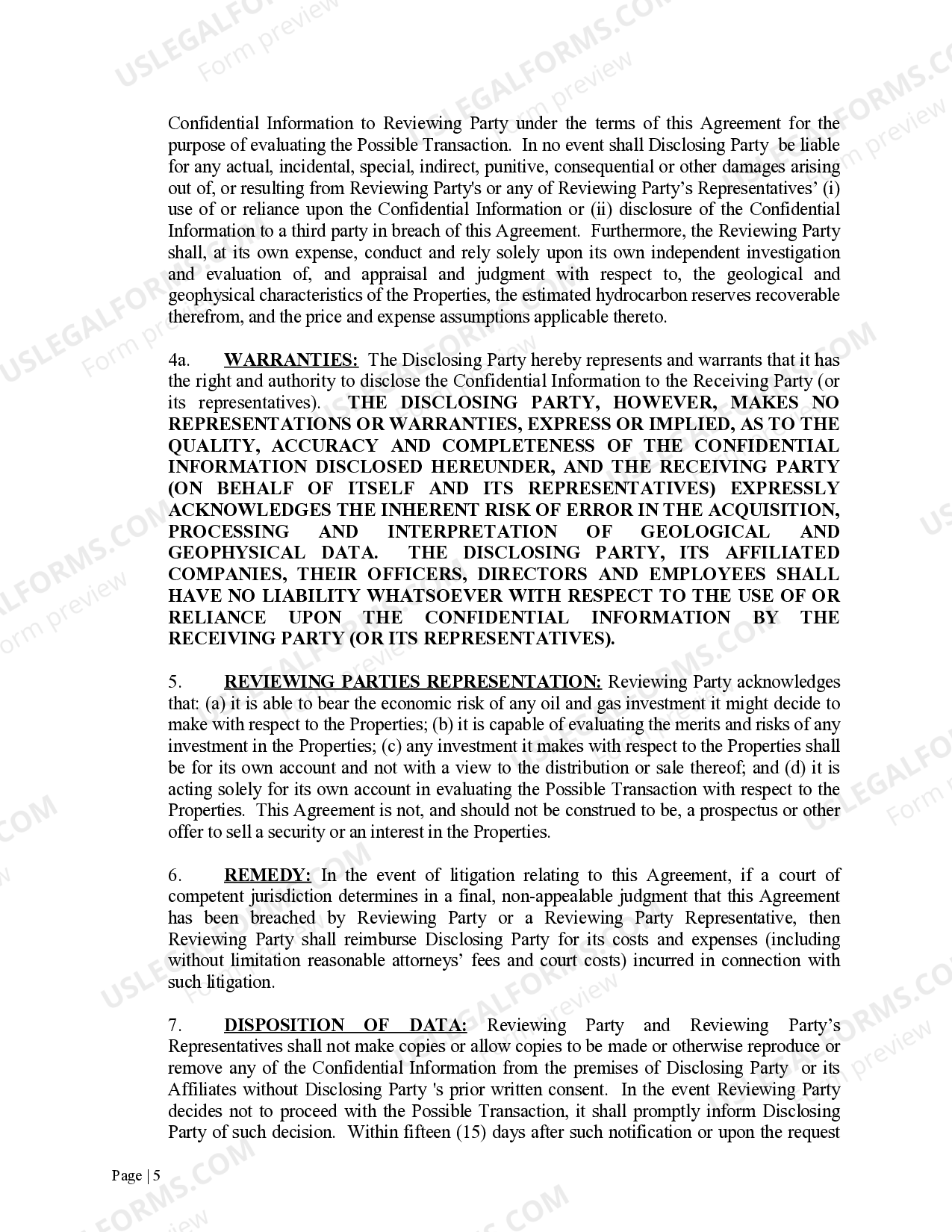 Confidentiality Agreement for Offshore Operations with Limited ...