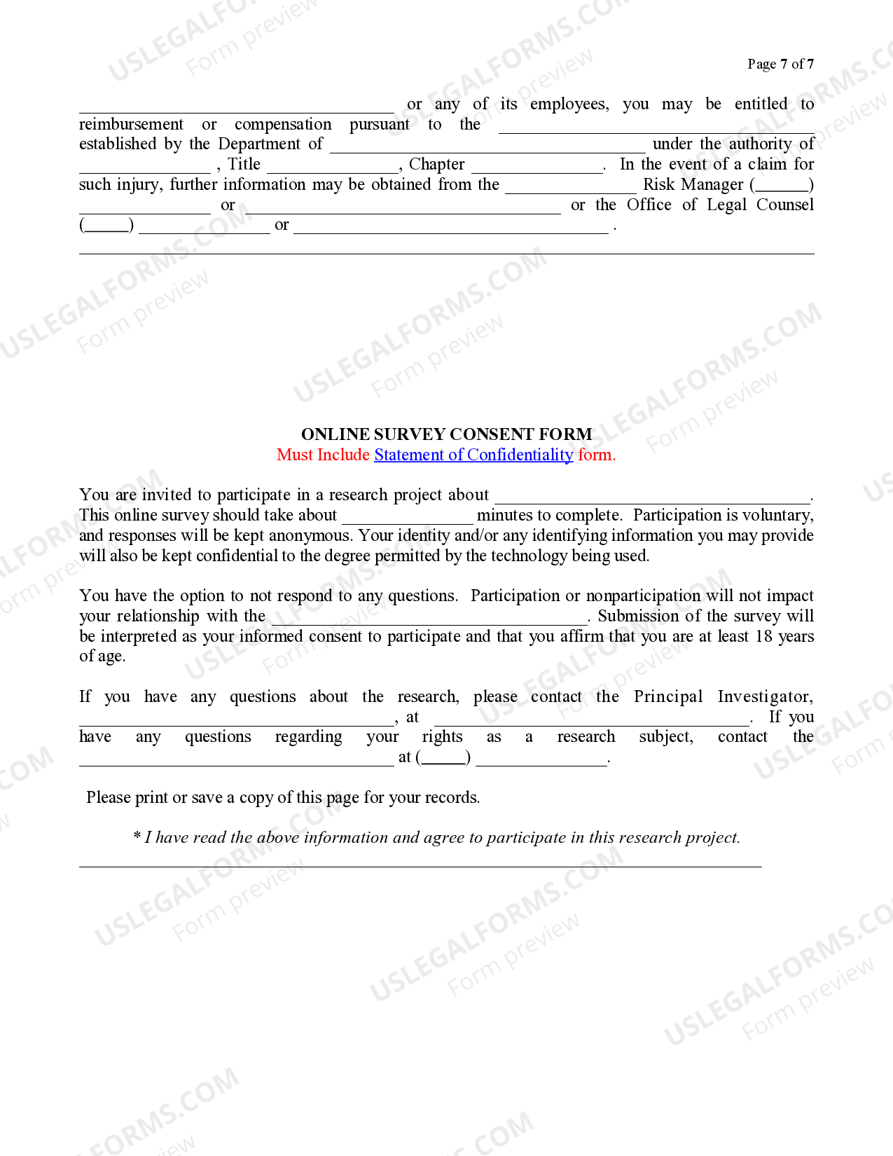 Informed Consent Form, Online Consent Form and Informed Consent ...