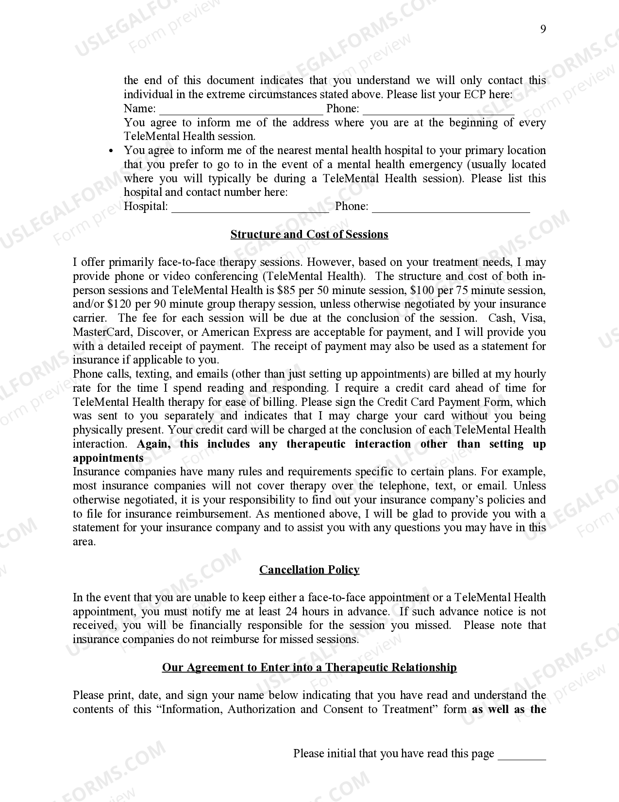 Informed Consent & Authorization for Traditional and Virtual Counseling ...