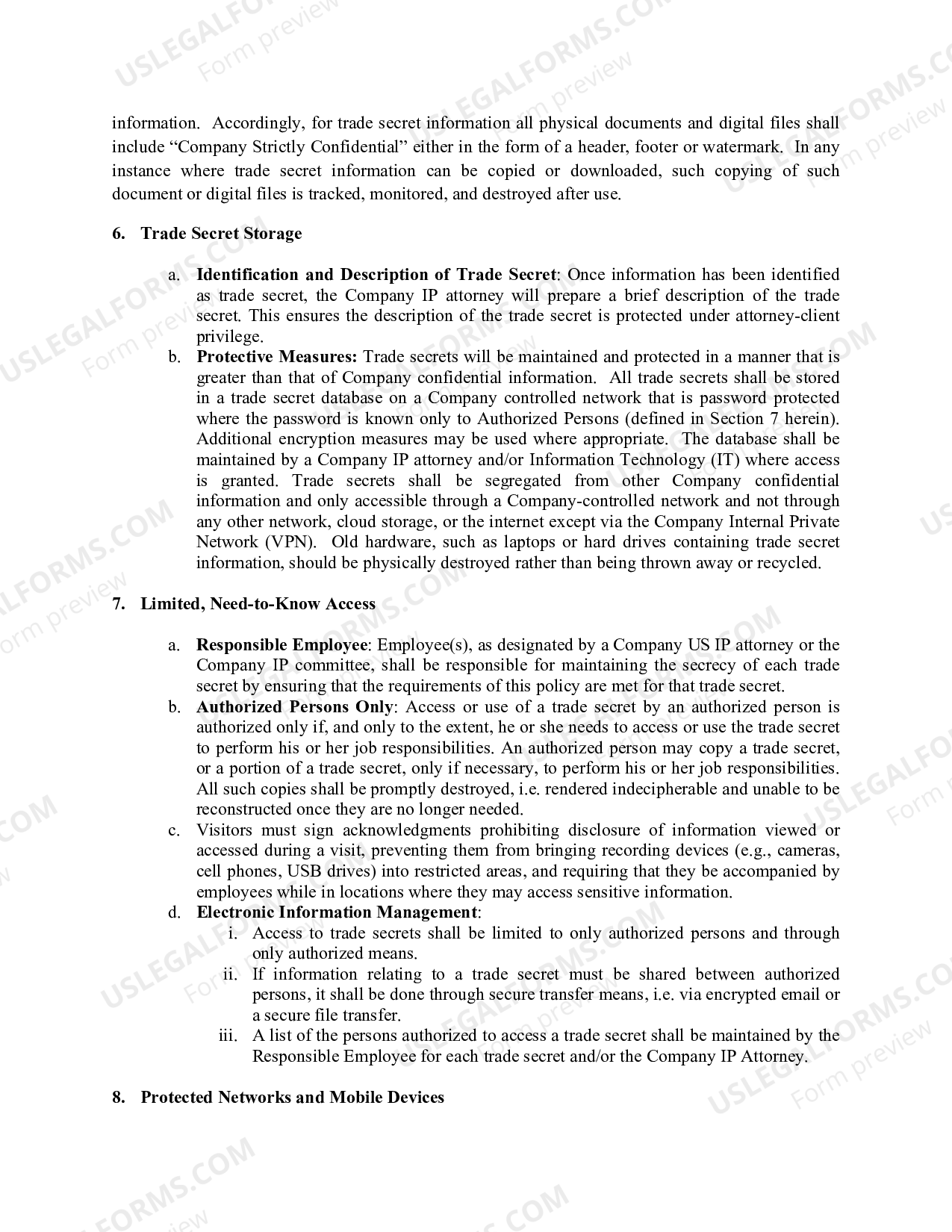 Trade Secret Policy | US Legal Forms