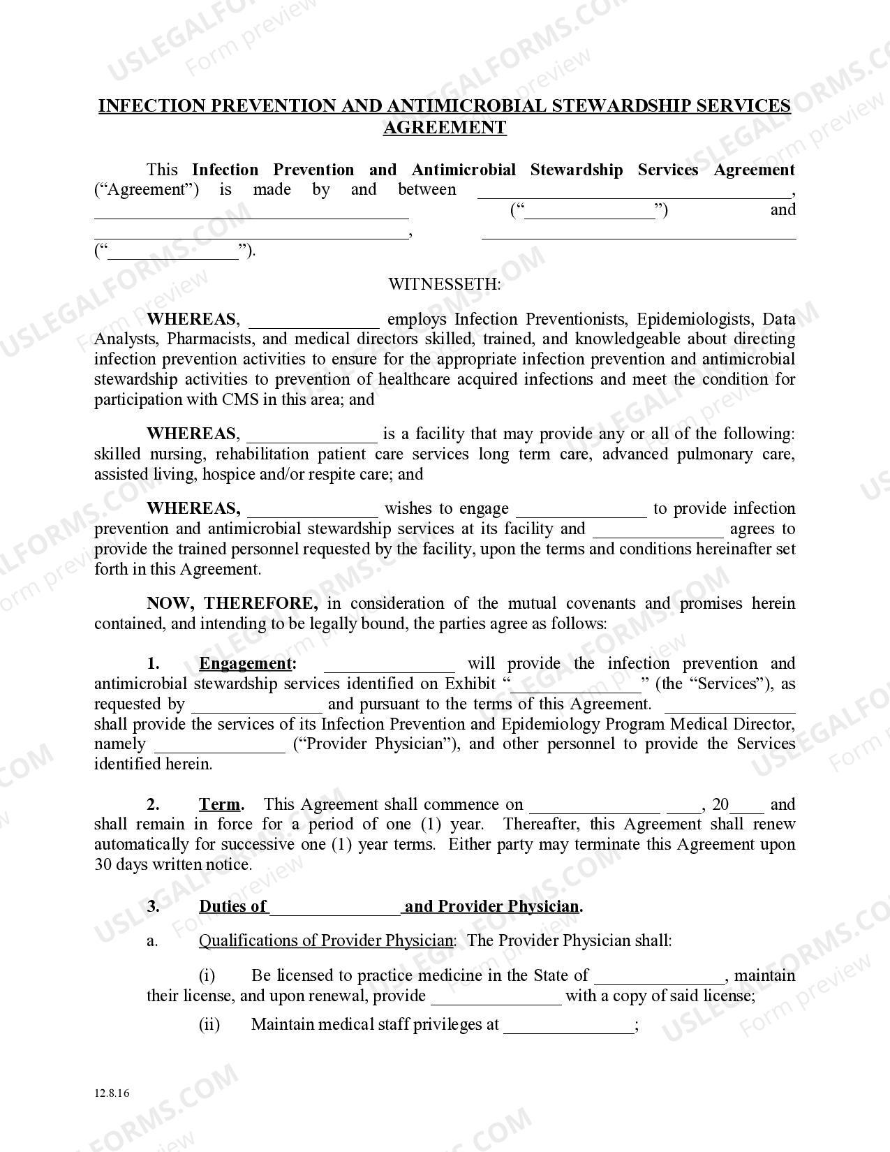 Infection Prevention and Antimicrobial Stewardship Services Agreement ...