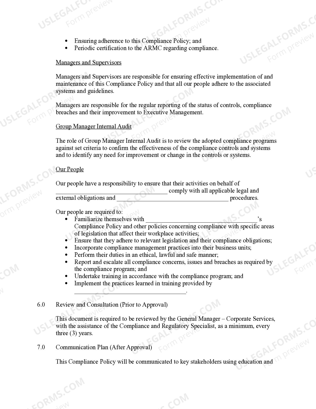 Regulatory Compliance Policy | US Legal Forms