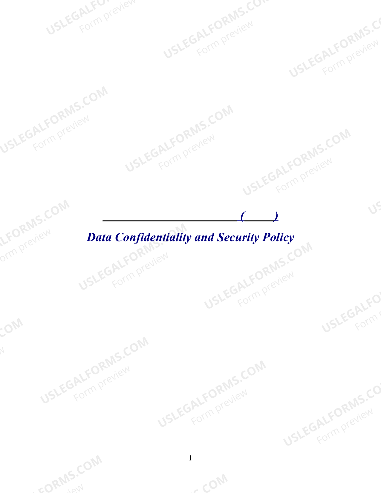 Data Confidentiality and Security Statement with Confidentiality ...