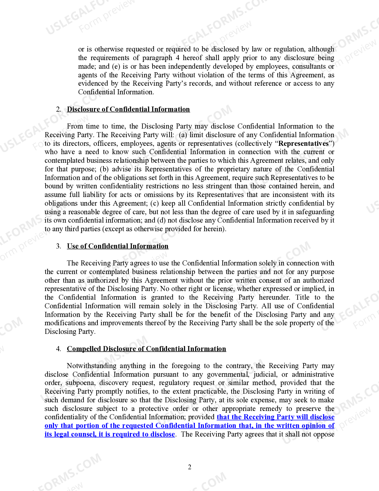 Nondisclosure Agreement of Proprietary Information of Disclosing Party ...