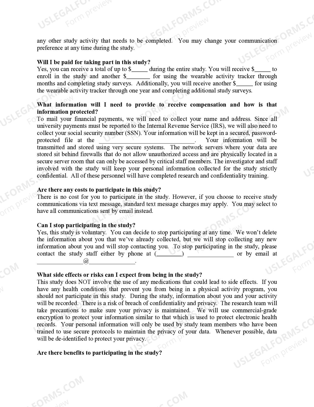 Informed Consent for Online Dashboard Use for Research Participant | US ...