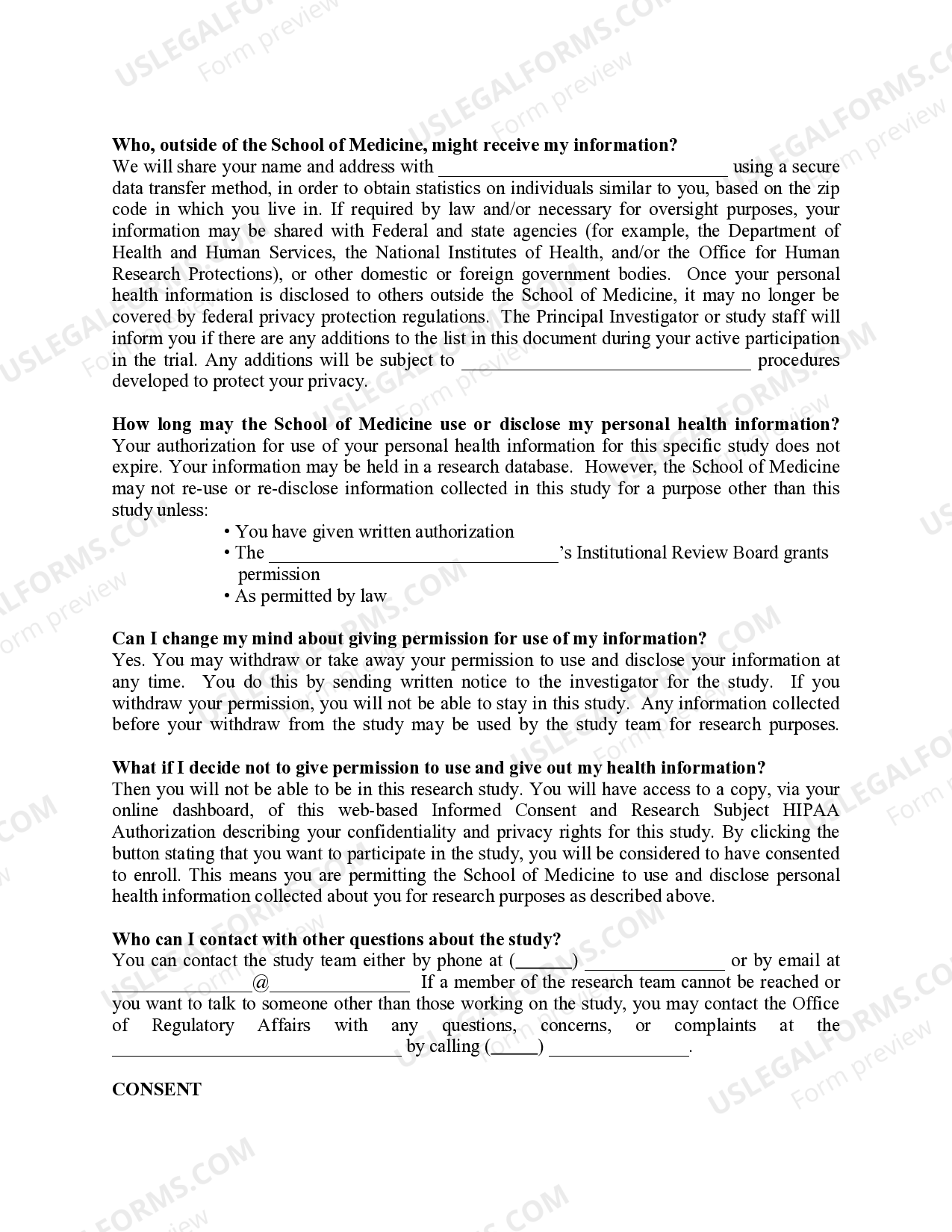 Informed Consent for Online Dashboard Use for Research Participant | US ...