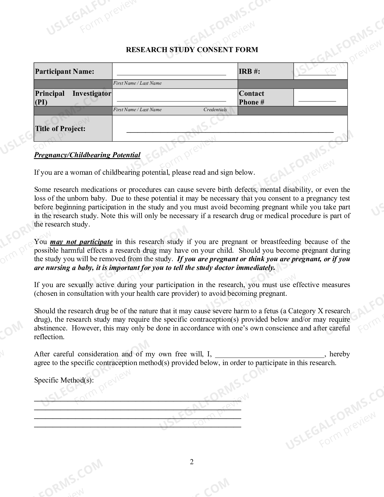 Research Study Consent Form with Assent for Minor Participant | US ...