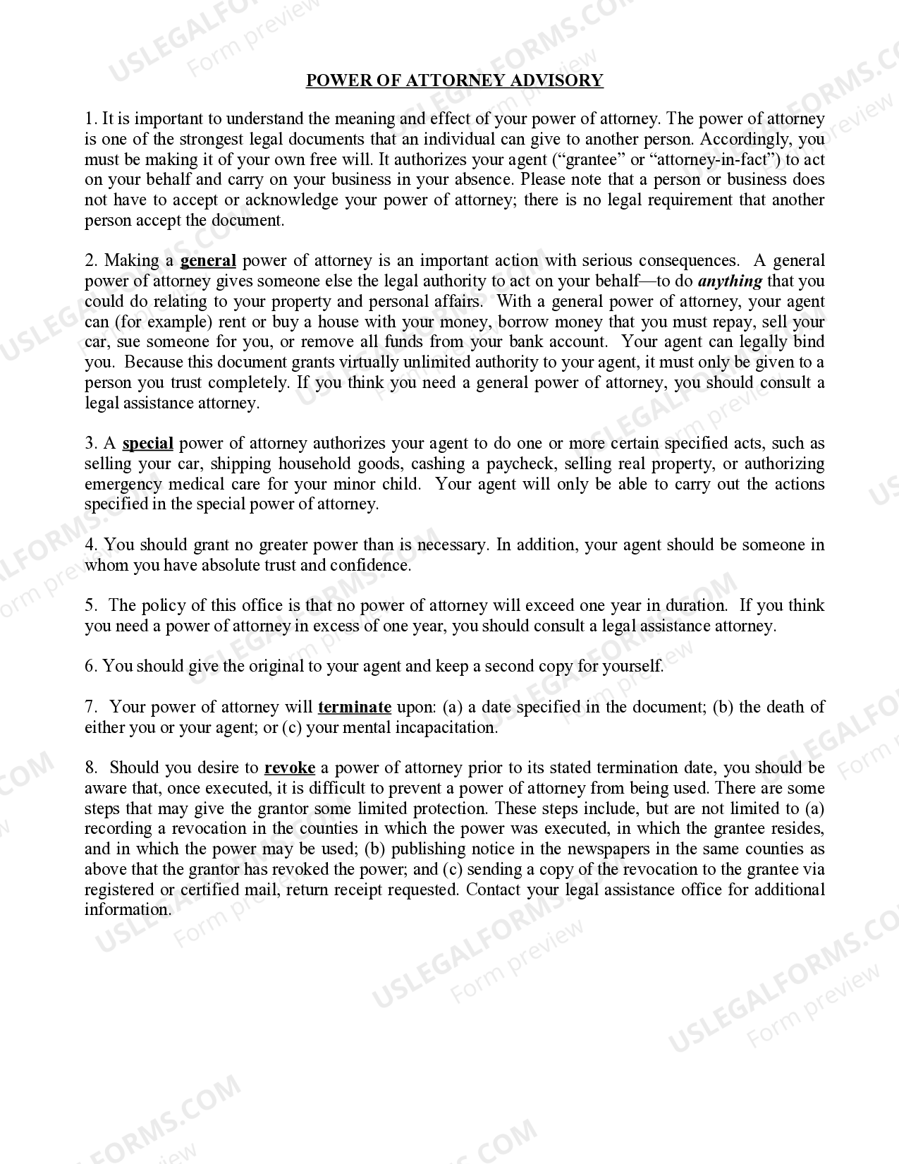 Power of Attorney Worksheet | US Legal Forms