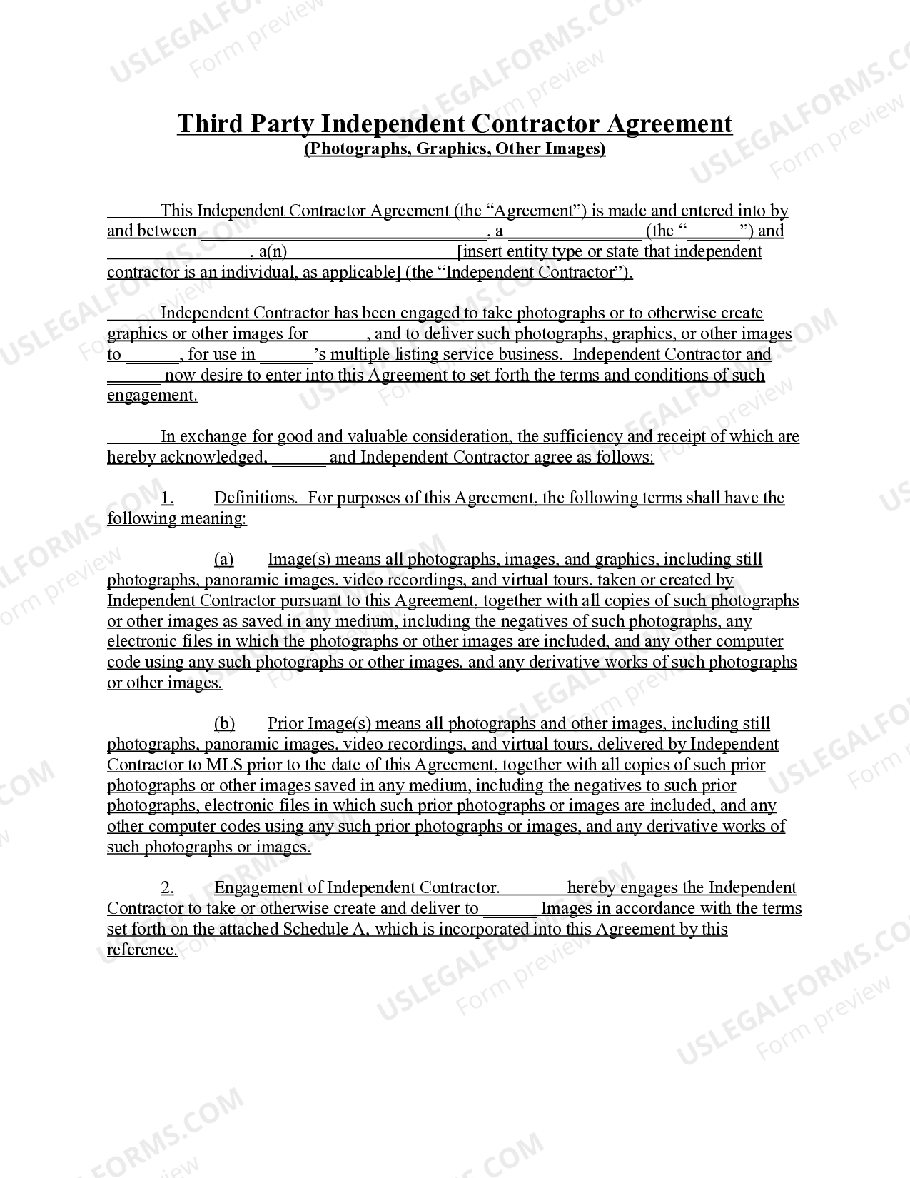 Third Party Independent Contractor Agreement | US Legal Forms
