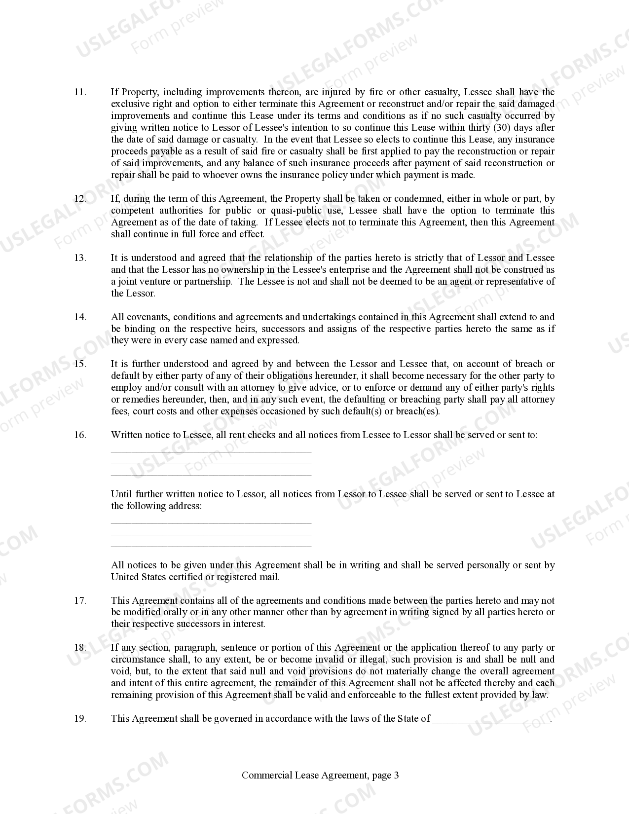 Utah Commercial Lease Agreement for Warehouse - Lease Agreement ...