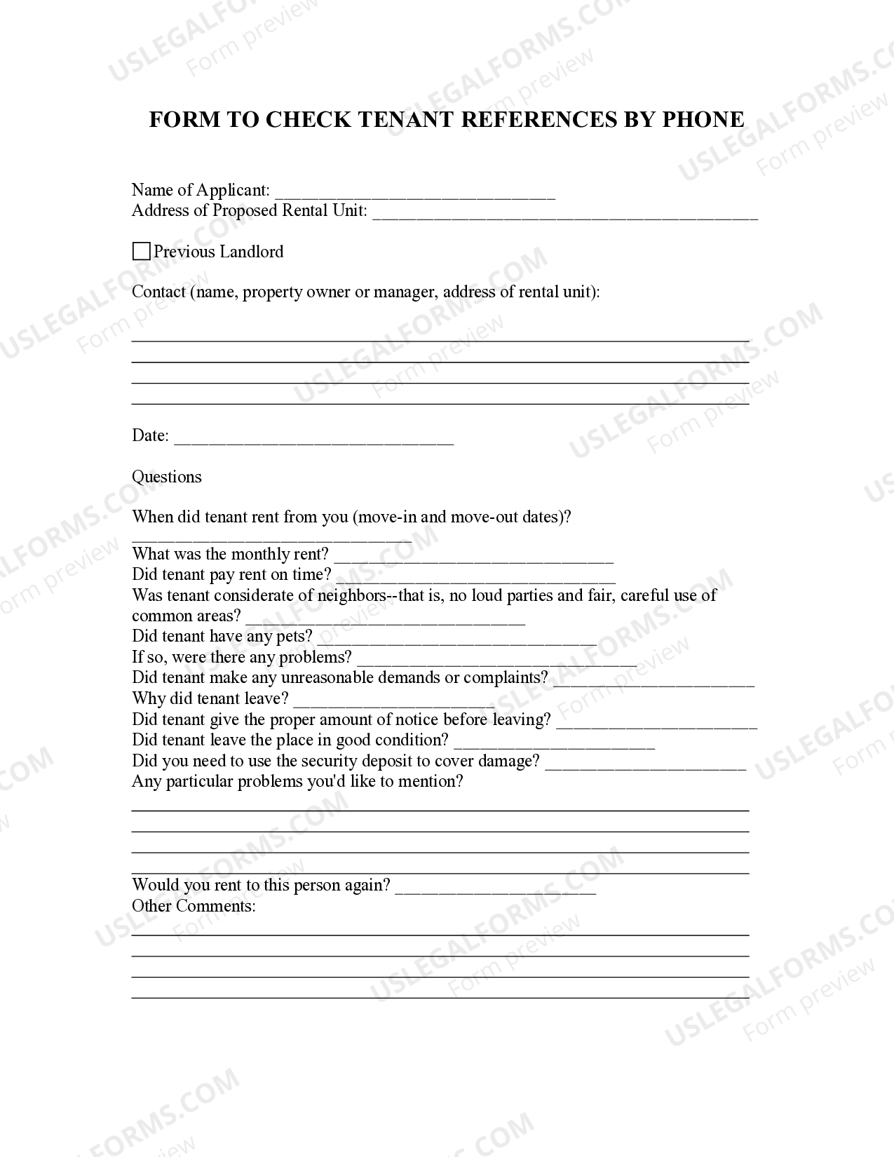 District of Columbia Tenant References Checklist to Check Tenant ...