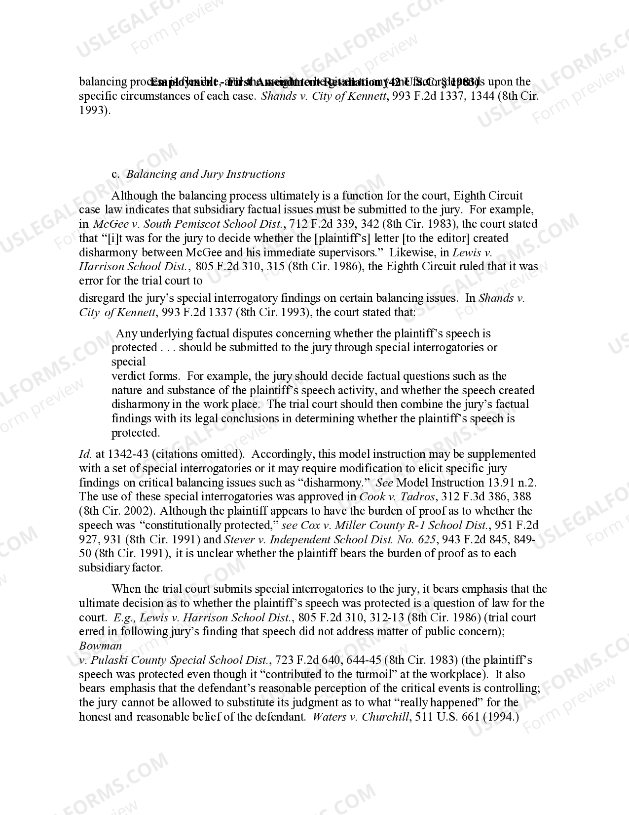 13.40 ELEMENTS OF CLAIM: FIRST AMENDMENT RETALIATION (42 U.S.C. Civ ...