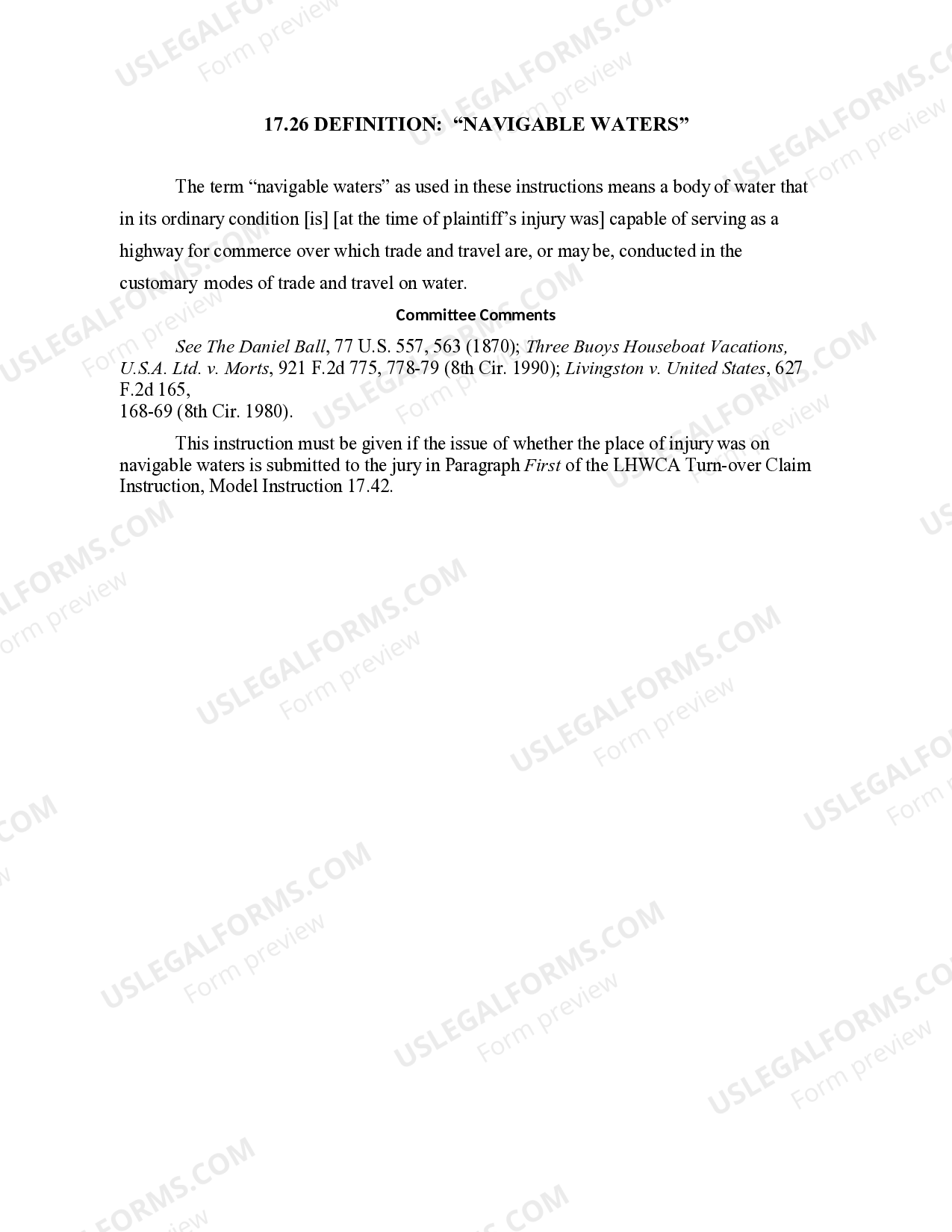 17.26 DEFINITION: "NAVIGABLE WATERS" | US Legal Forms