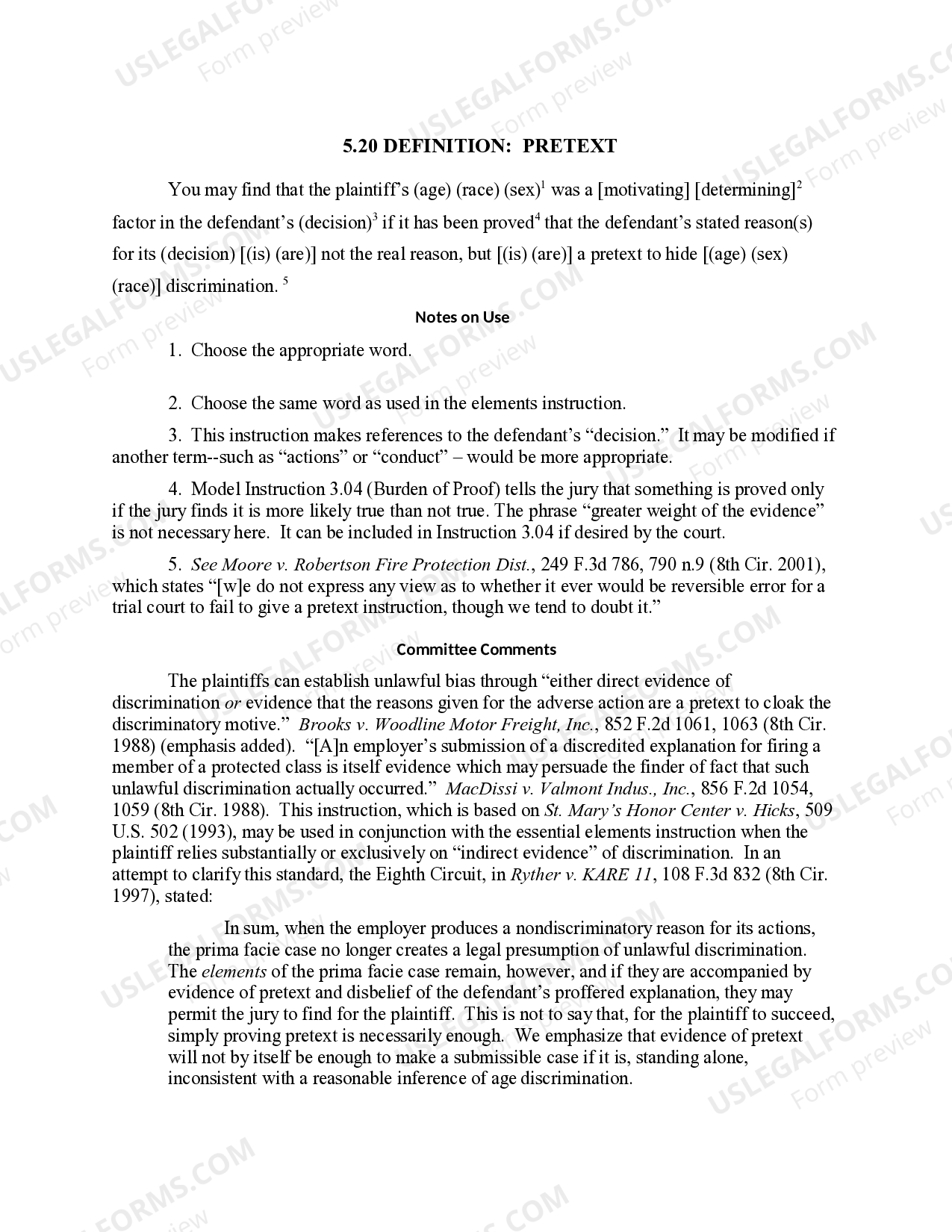 5.20 DEFINITION: PRETEXT | US Legal Forms