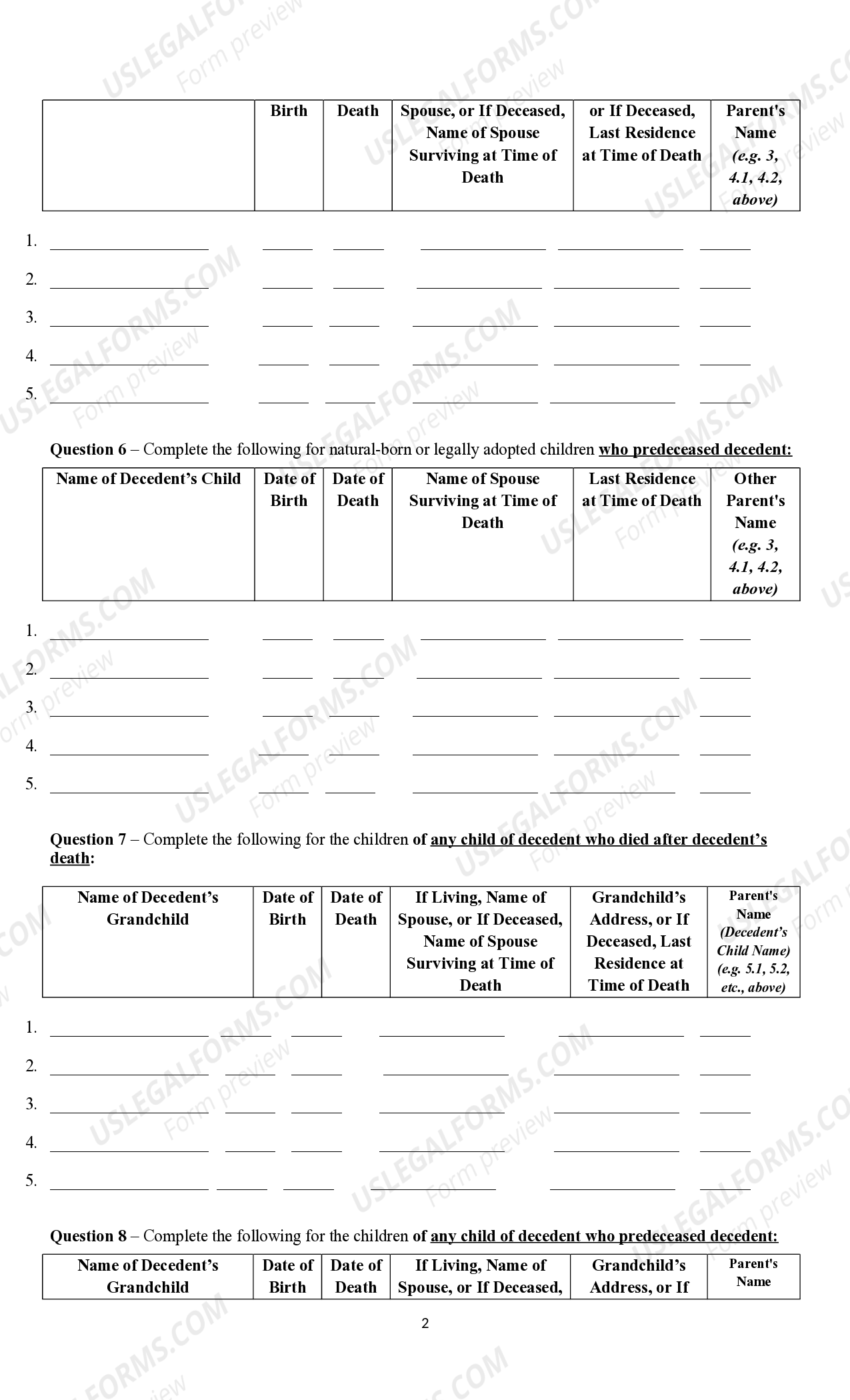 Affidavit of Death and Heirship of Decedent - Affidavit Of Death | US ...