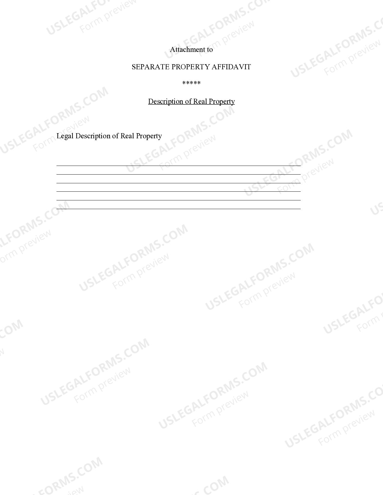 Lack of Probate Affidavit- Separate Property - Affidavit Template | US ...