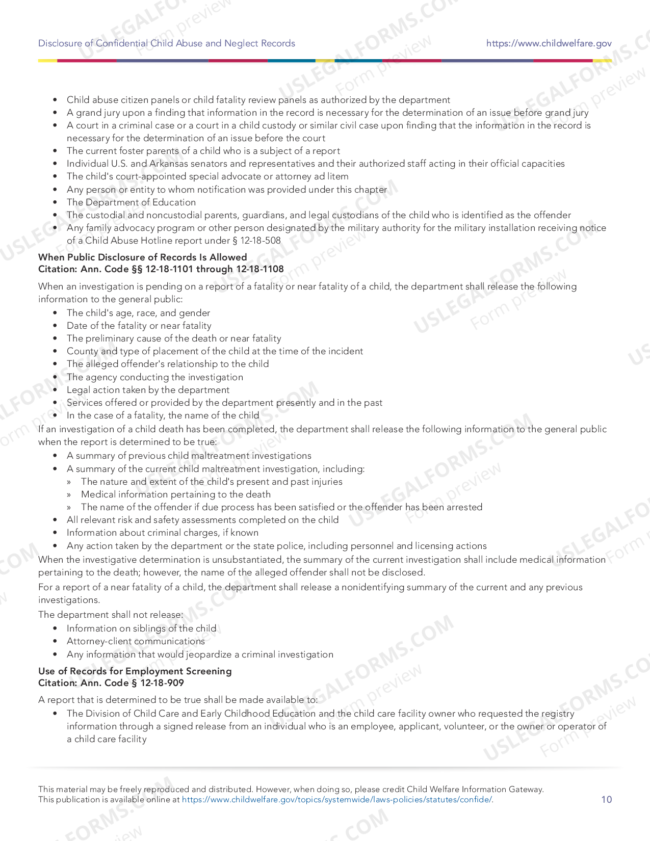 Disclosure of Confidential Child Abuse and Neglect Records | US Legal Forms