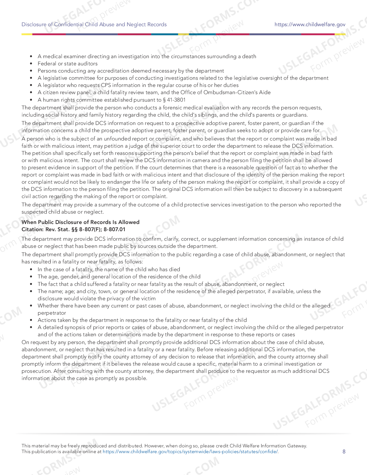 Disclosure of Confidential Child Abuse and Neglect Records | US Legal Forms