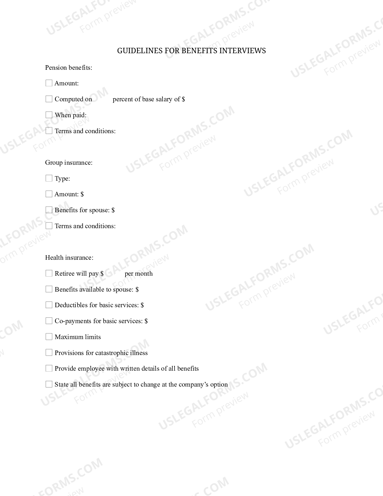 Alabama Guidelines for Benefits Interviews | US Legal Forms