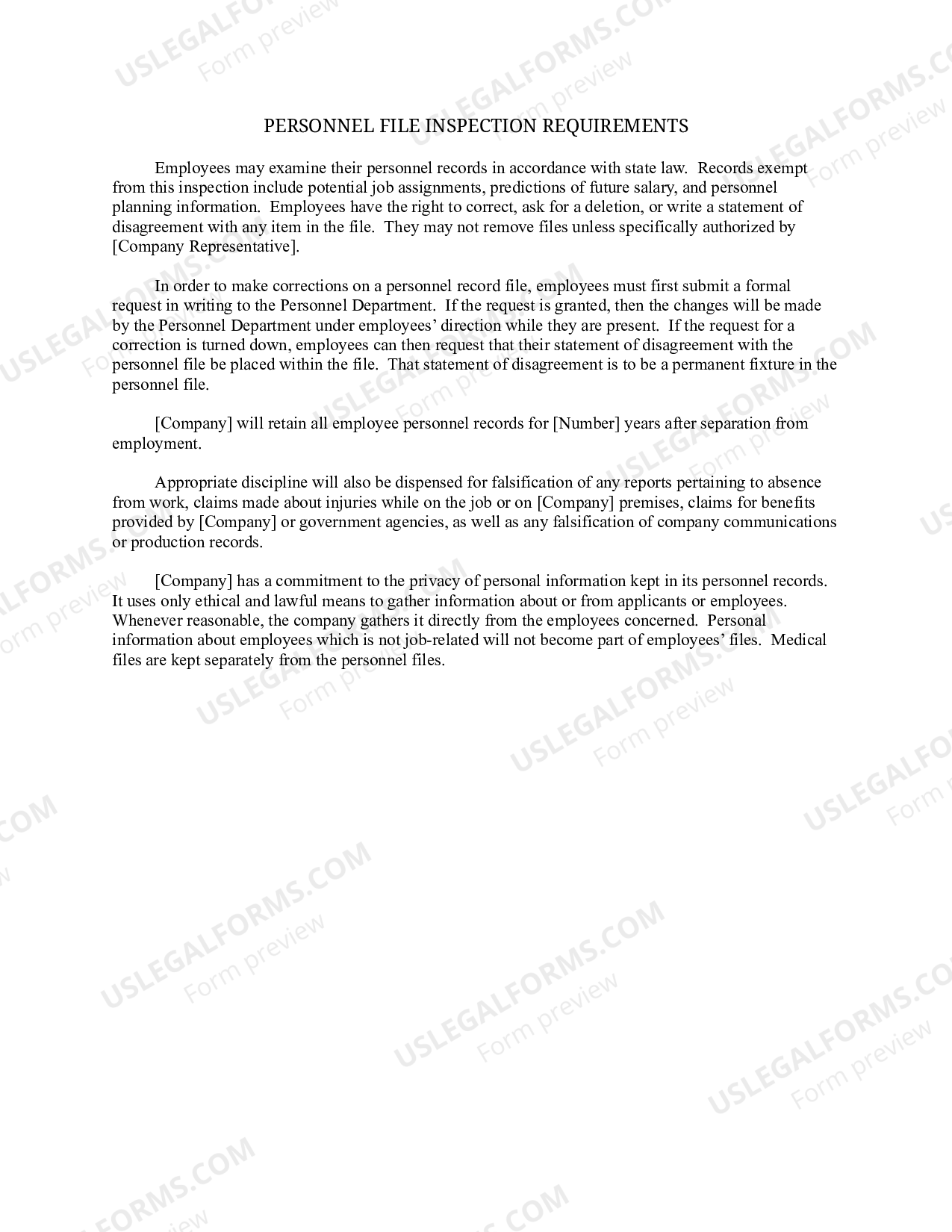 Illinois Personnel File Inspection Requirements - Personnel File | US ...