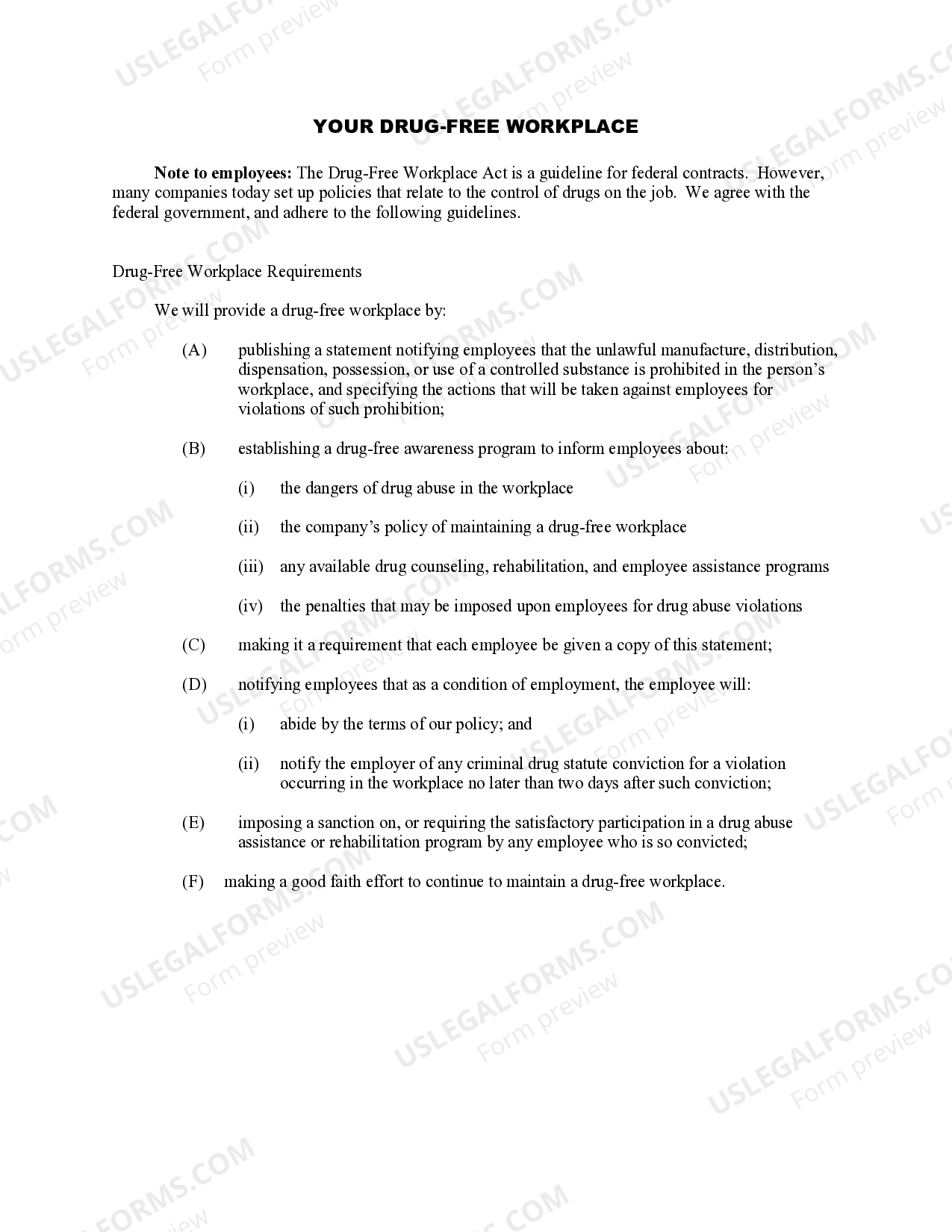 Rhode Island Your Drug-Free Workplace Policy and Guideline Disclosure ...