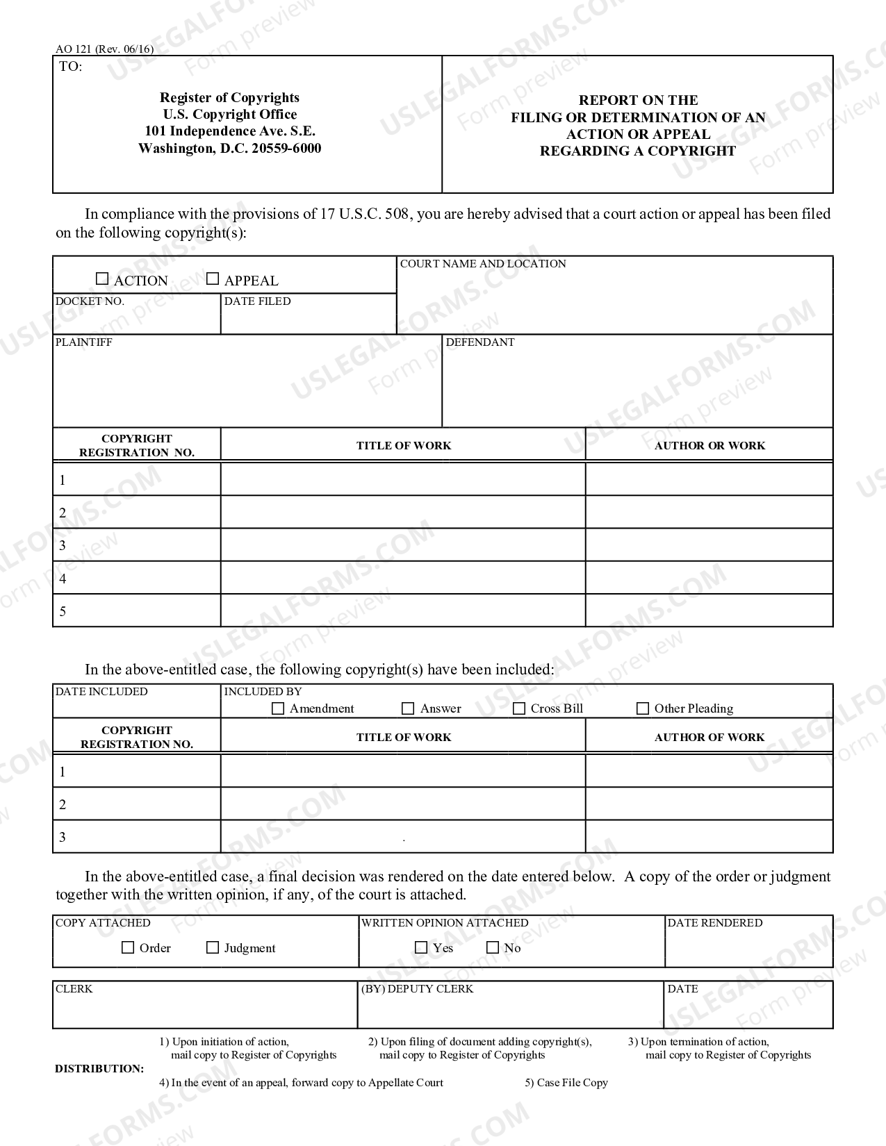 Report on the Filing or Determination of an Action or Appeal Regarding ...