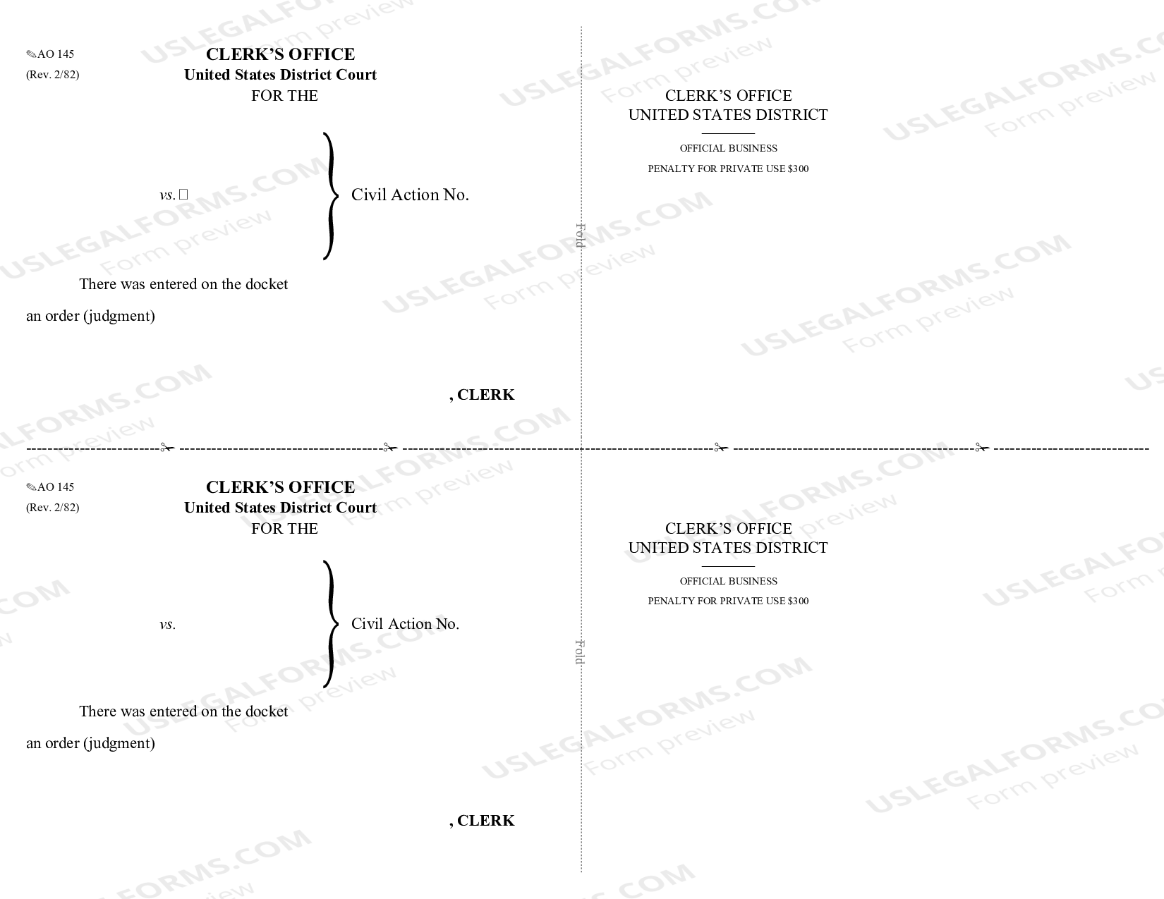 Notice of Entry - Orders/Judgment | US Legal Forms