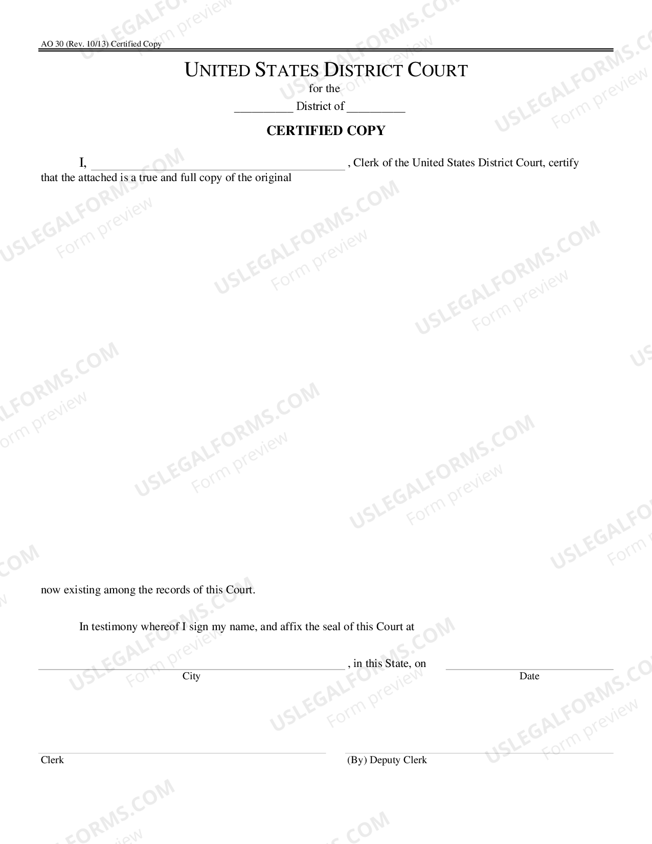 Certified Copy | US Legal Forms