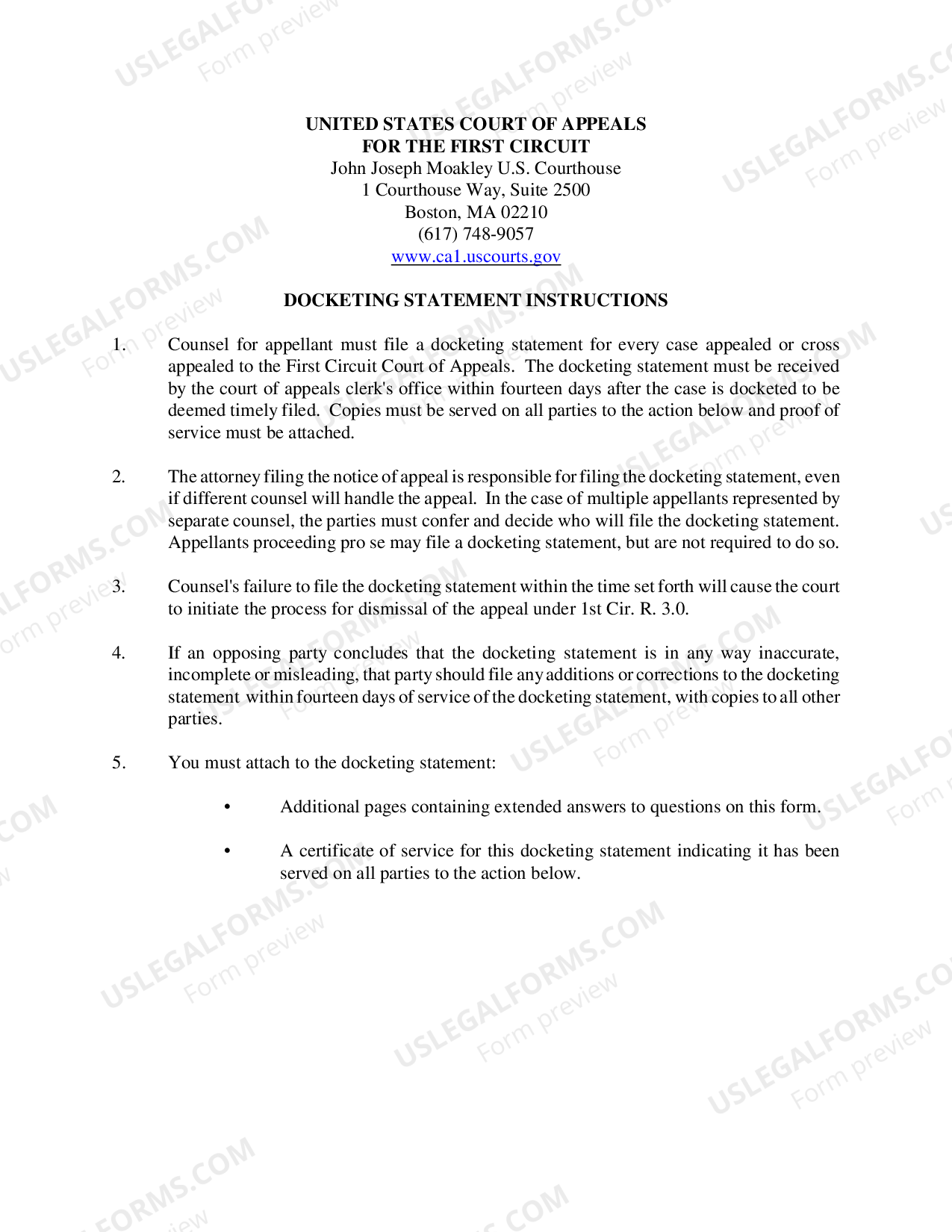 Docketing Statement | US Legal Forms